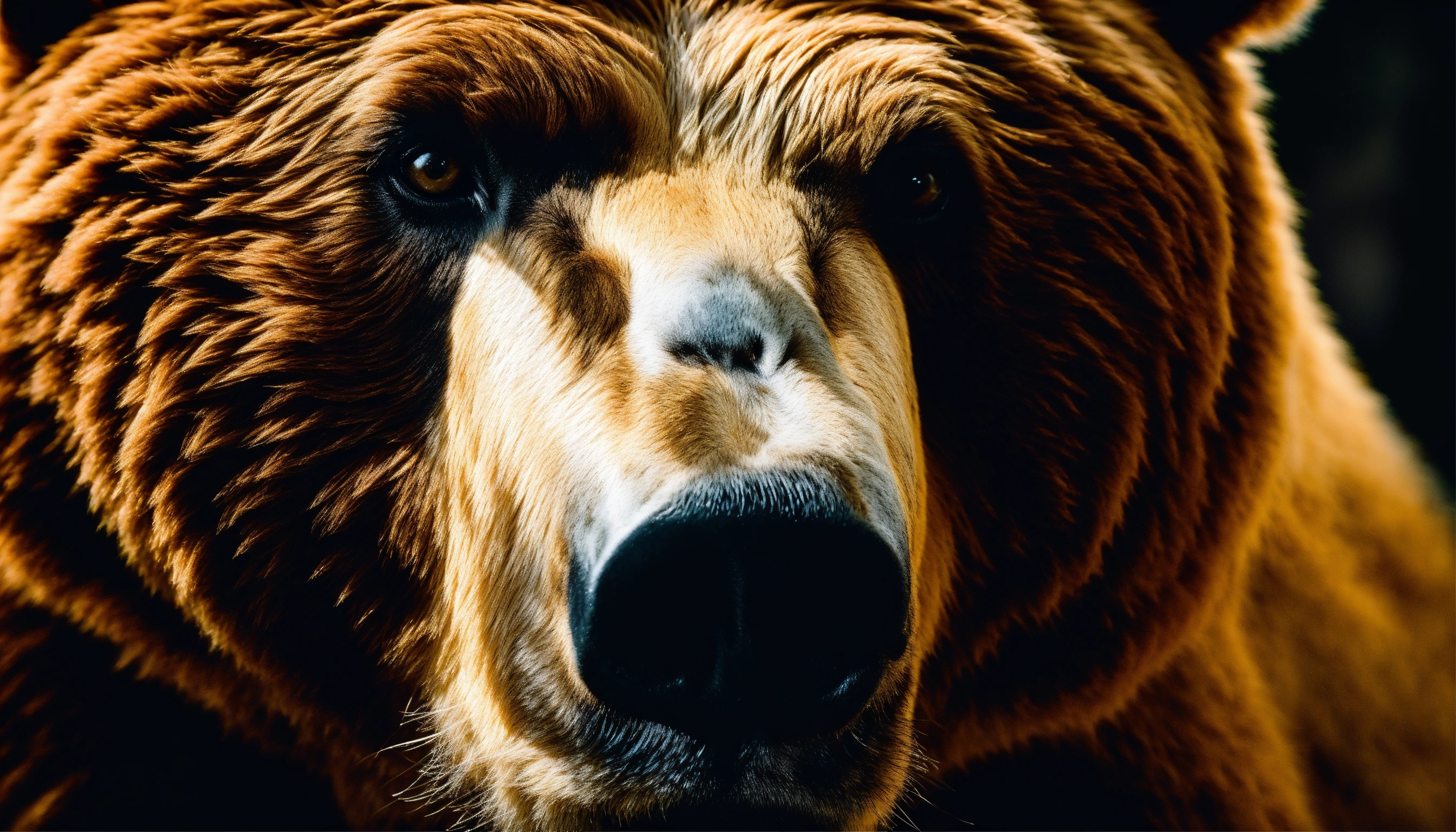 Lexica - Close up of a bears head and face. Show his whole head. light ...