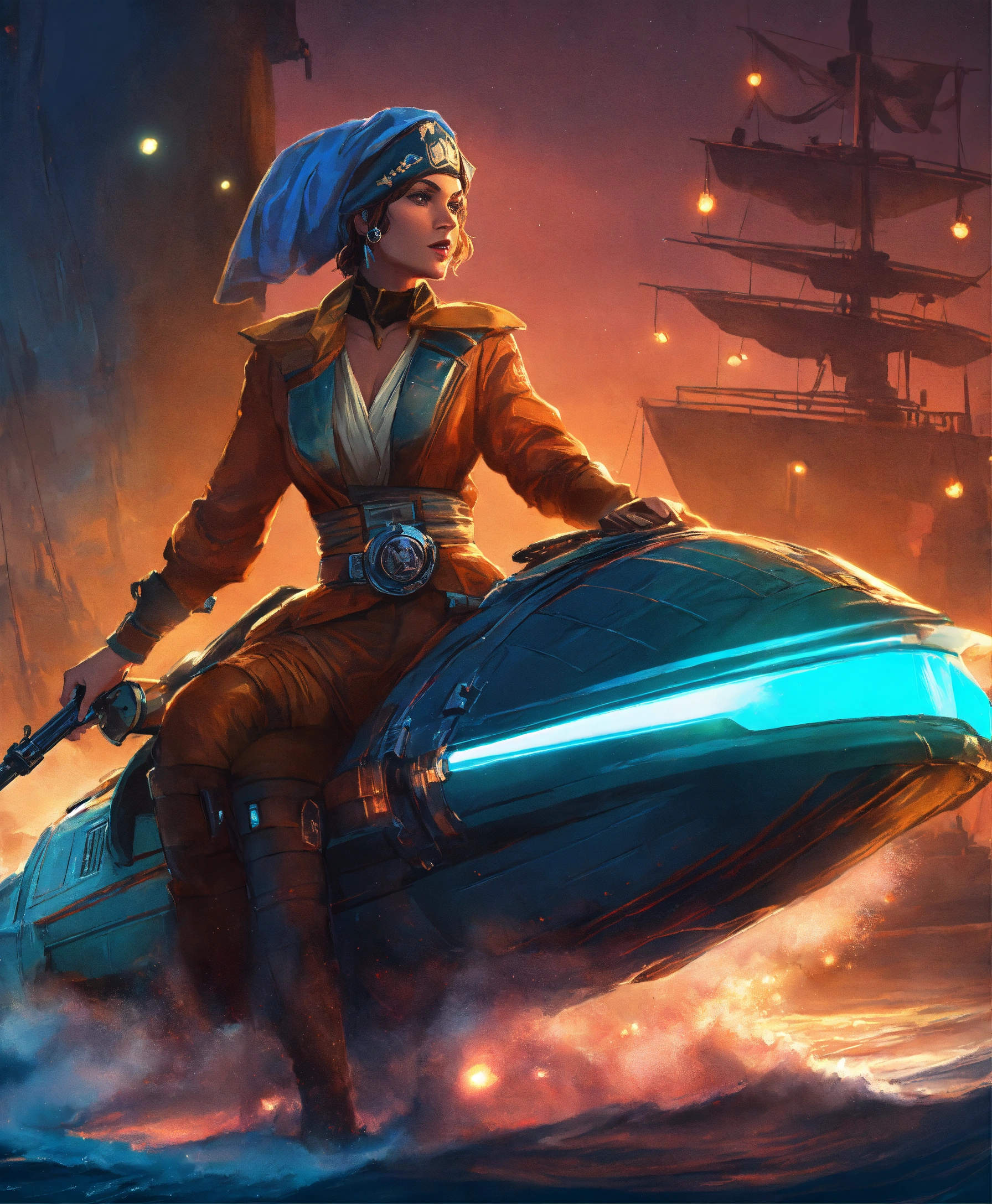Lexica - Character art of a fabulous old Star Wars pirate woman in a ...