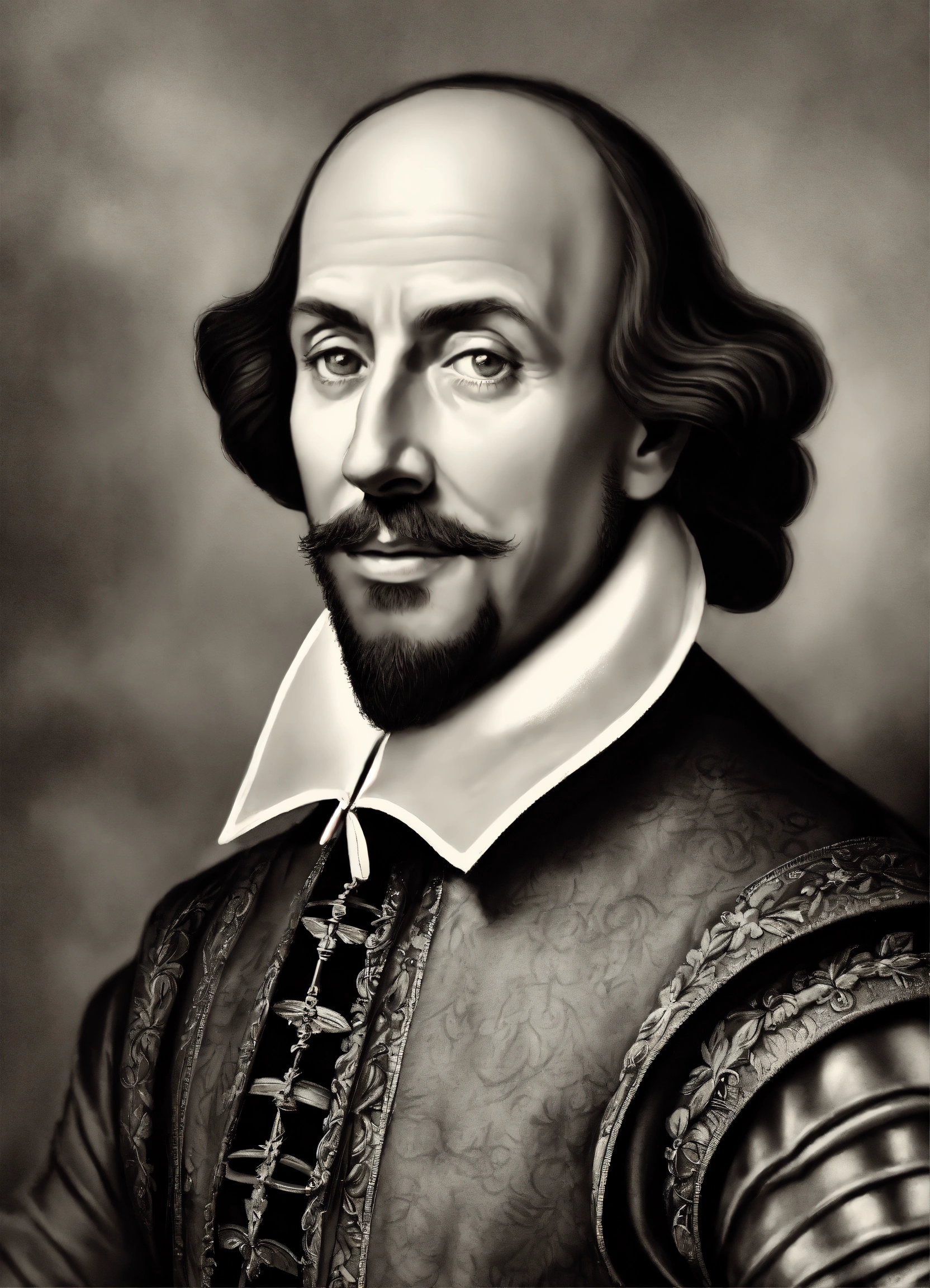 Lexica - Greyscale Portrait of william Shakespeare in photo realistic style