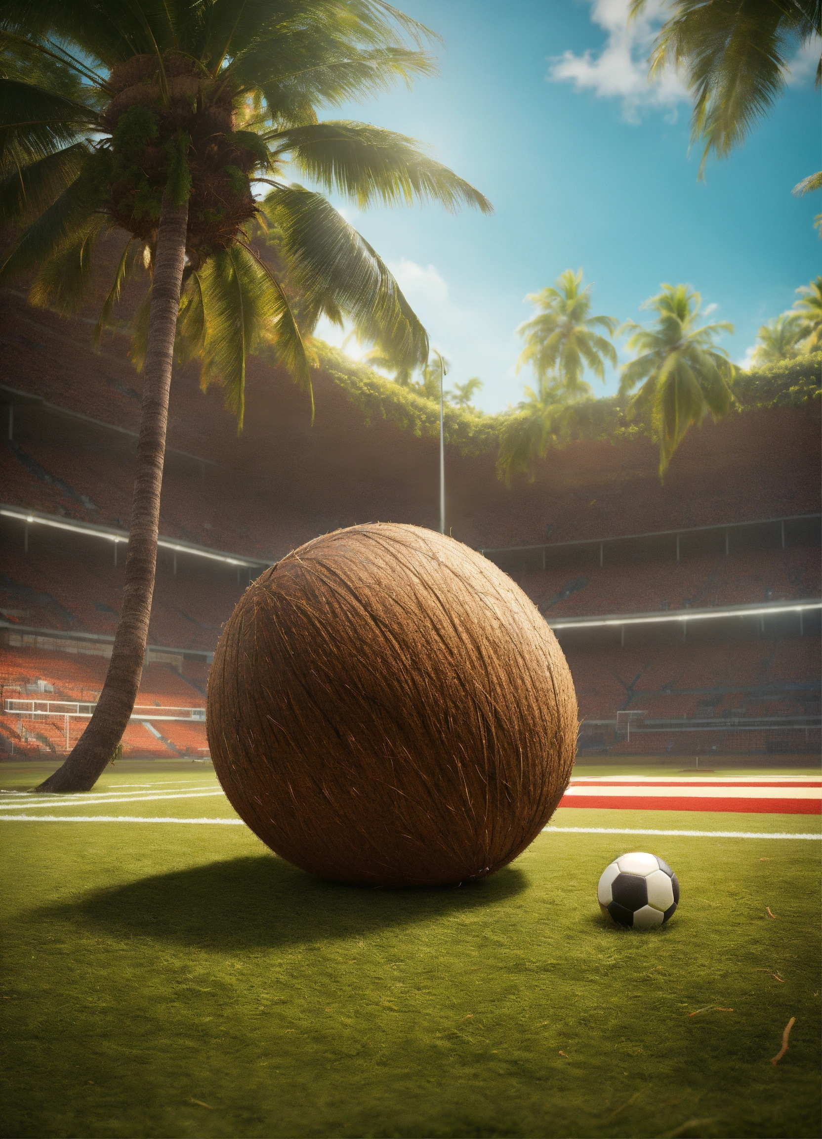 Lexica - A coconut with another coconut on it and another coconut on it and a soccer field on it ...