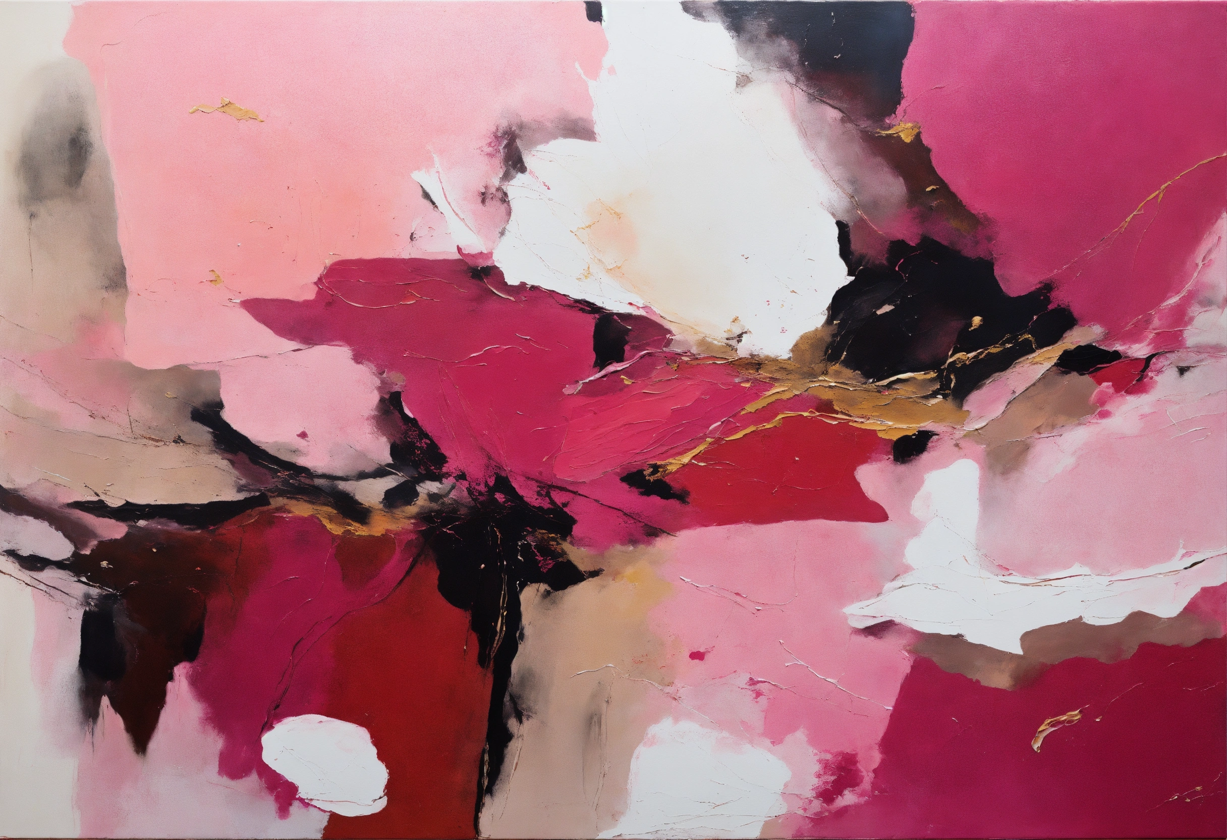 Lexica - An abstract painting with white and pink colors by Judith ...