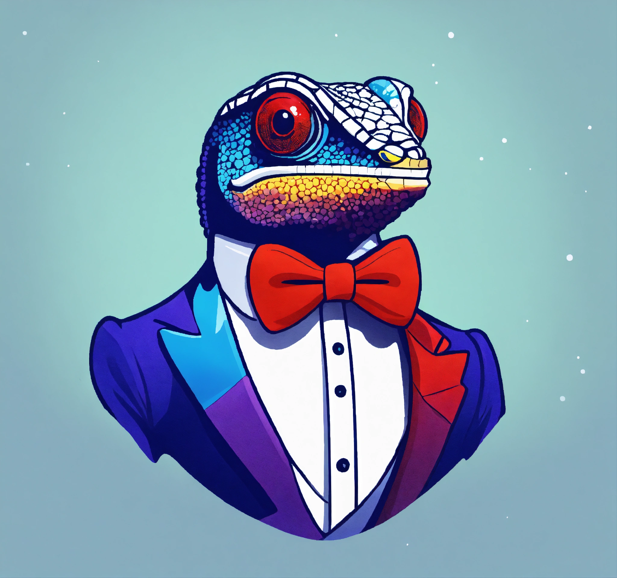 Lexica - Mr chameleon, company logo, line art design, prominent red ...