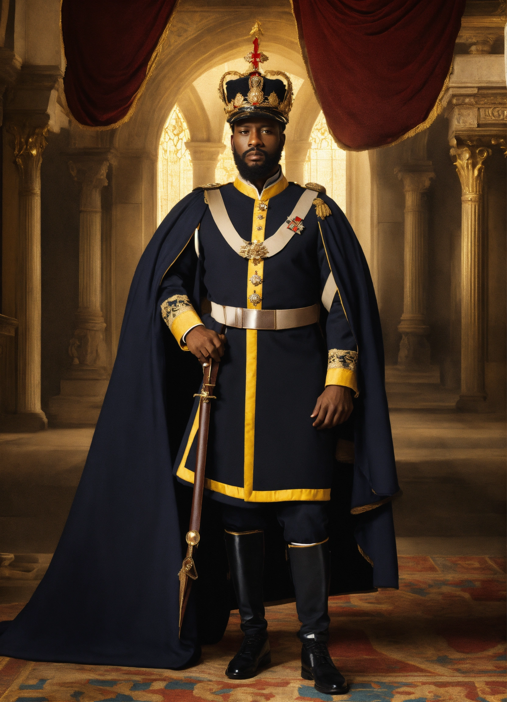 Lexica - Black king david royal uniform