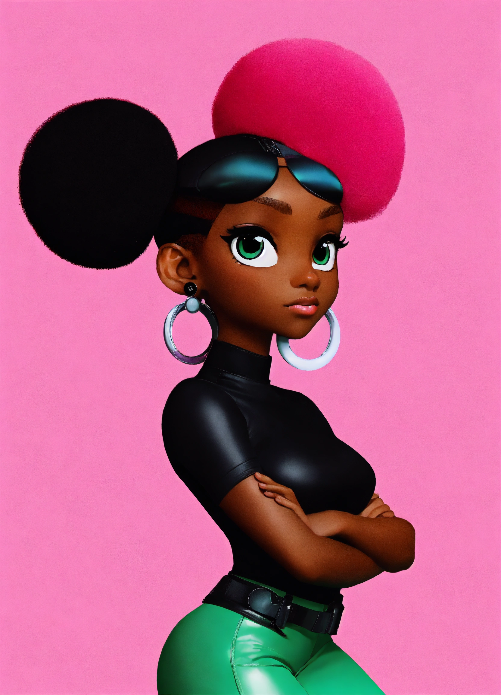 Lexica - Create a playful power puff girl inspired 4 black female ...
