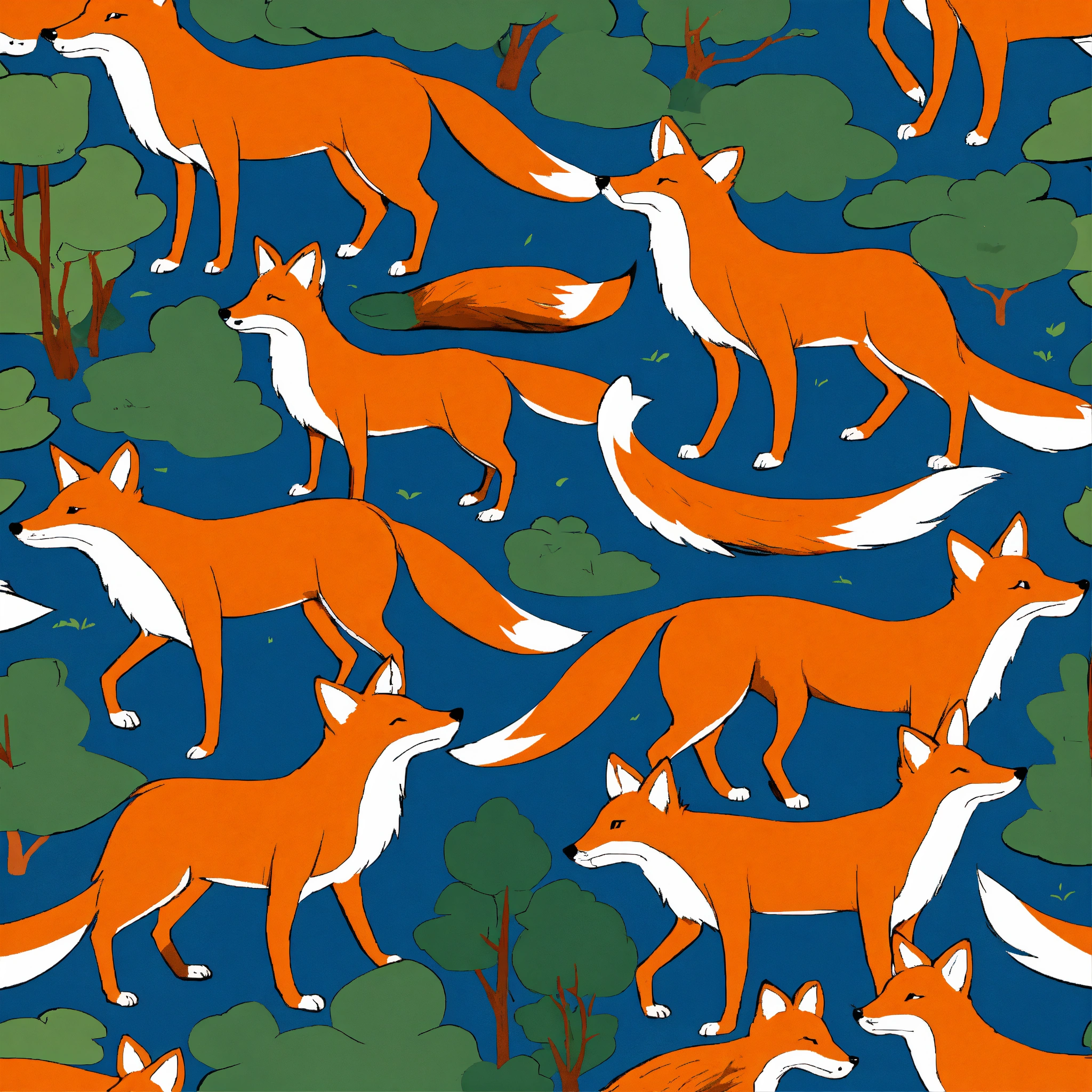 Lexica - Fox from an overhead view, cartoon