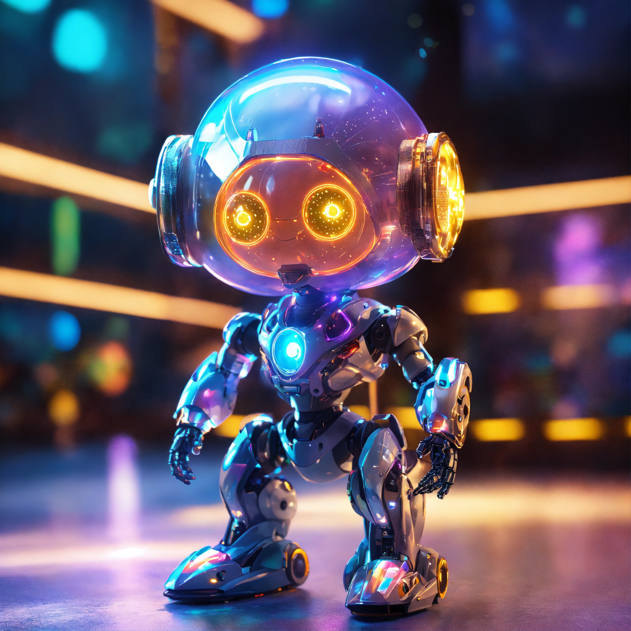 Lexica - An adorable translucent polycarbonate robot that looks like an ...