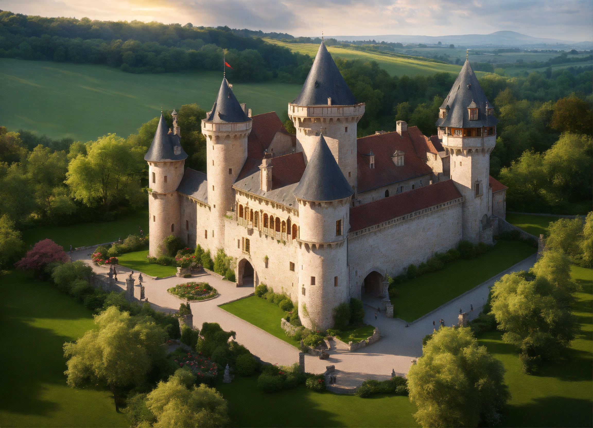 Lexica - Ultra realistic, photorealistic, bird's eye view of a small ...