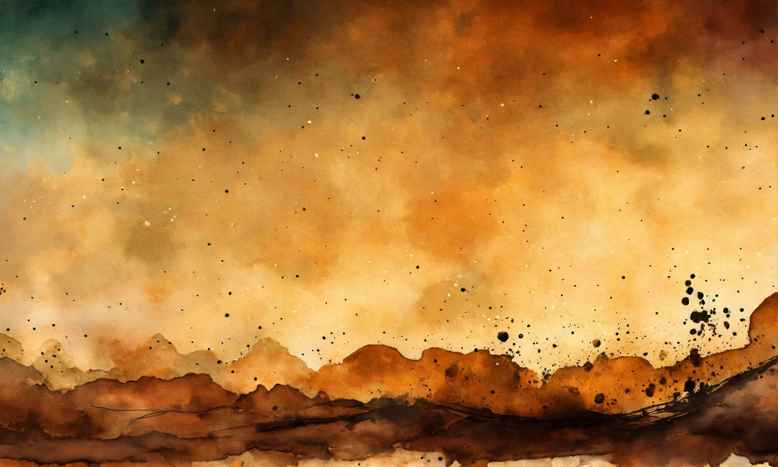 Lexica - Ink dirt artifacts texture grunge abstract background bronze horizon watercolors
