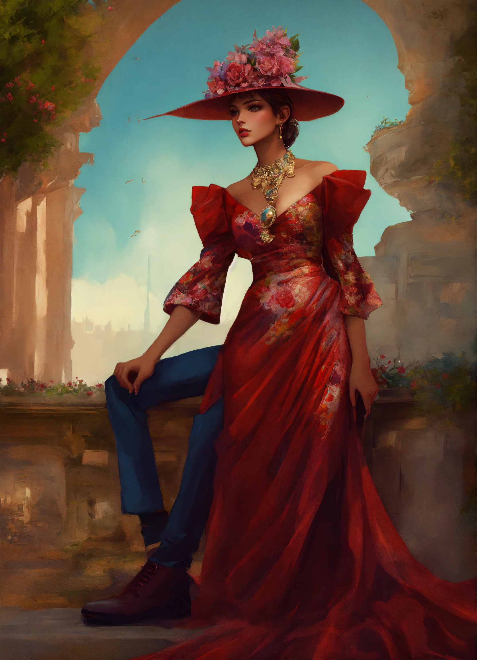 Lexica - Soreal, digital painting, fantasy, fashin lady, with a man