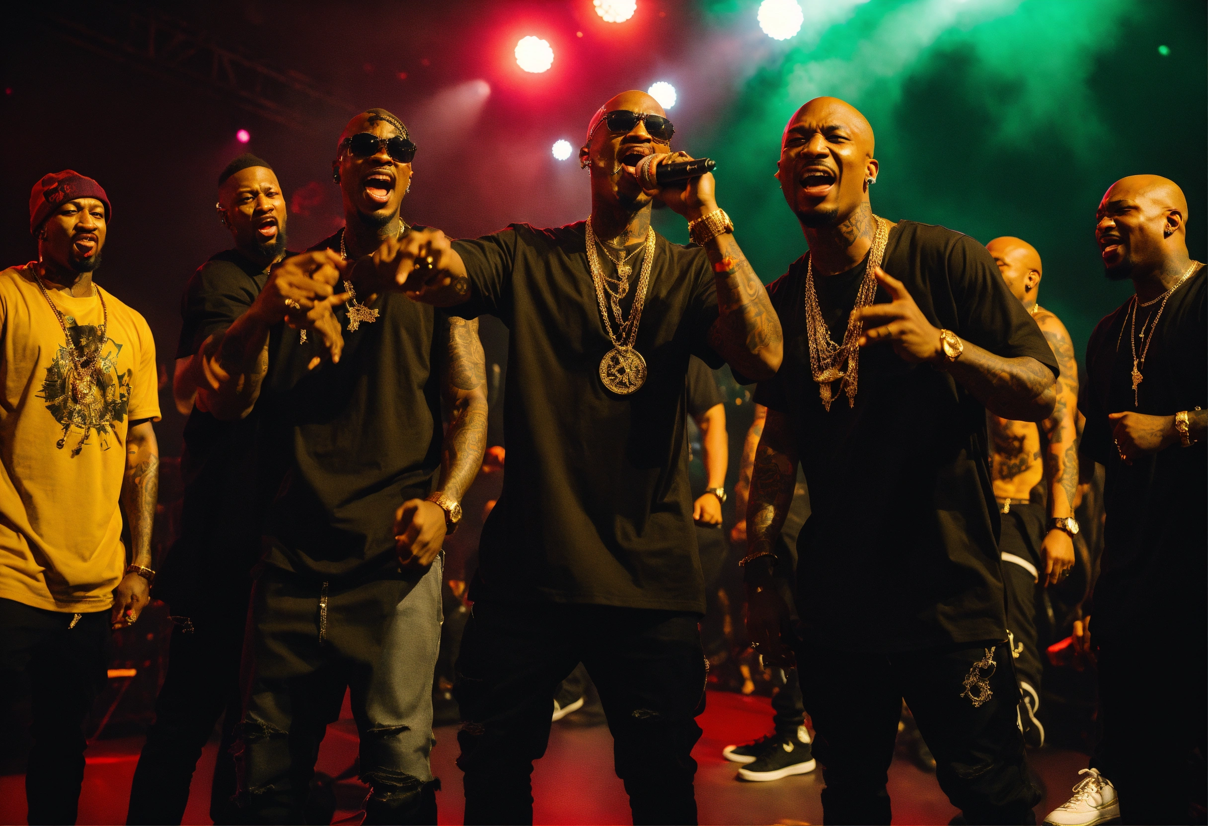 Lexica - Full body shot black baldheaded guys rap group "Onyx", Fredro ...