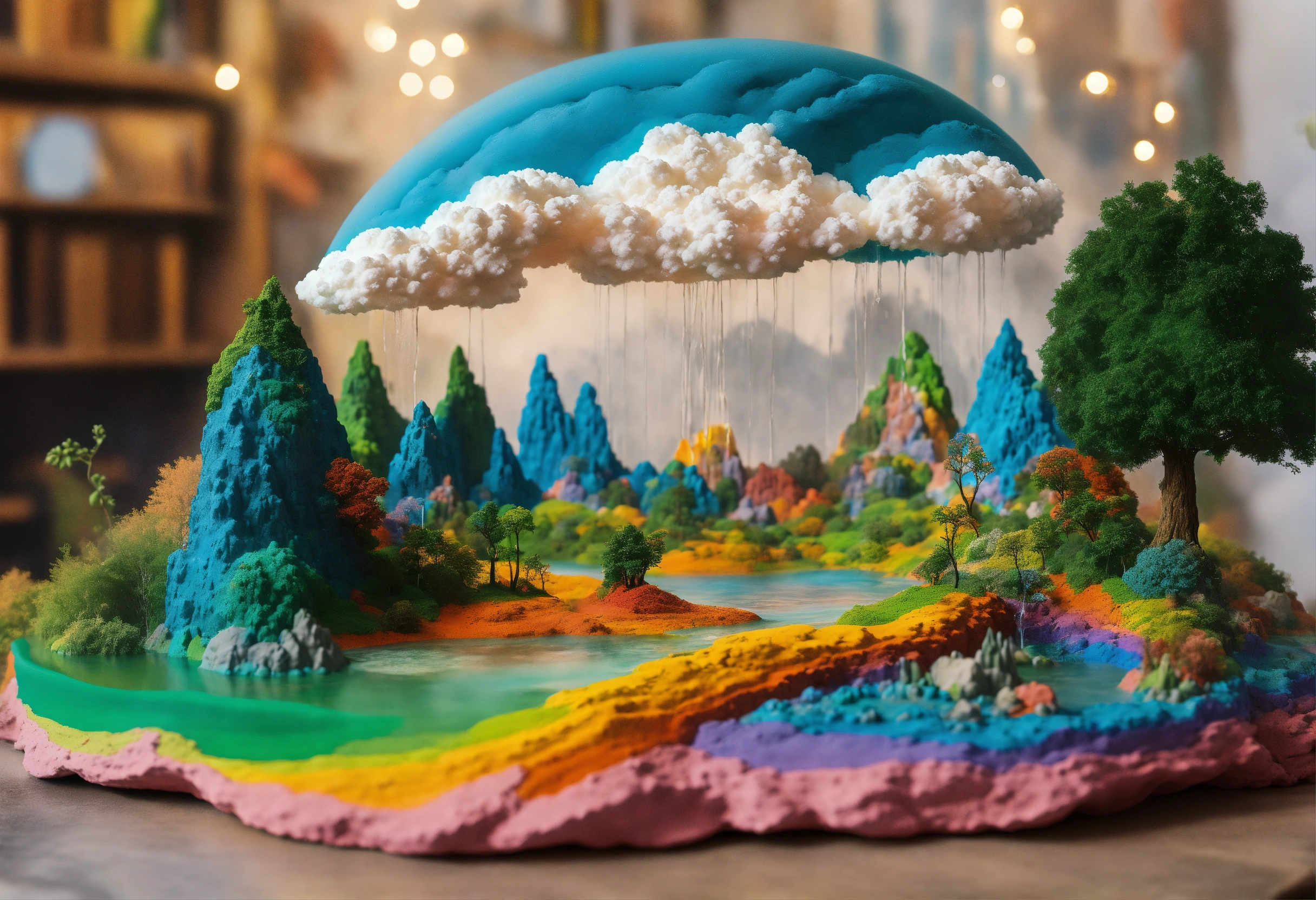 Lexica - Hand-made artwork 3D, modeling clay, wide large view shot ...