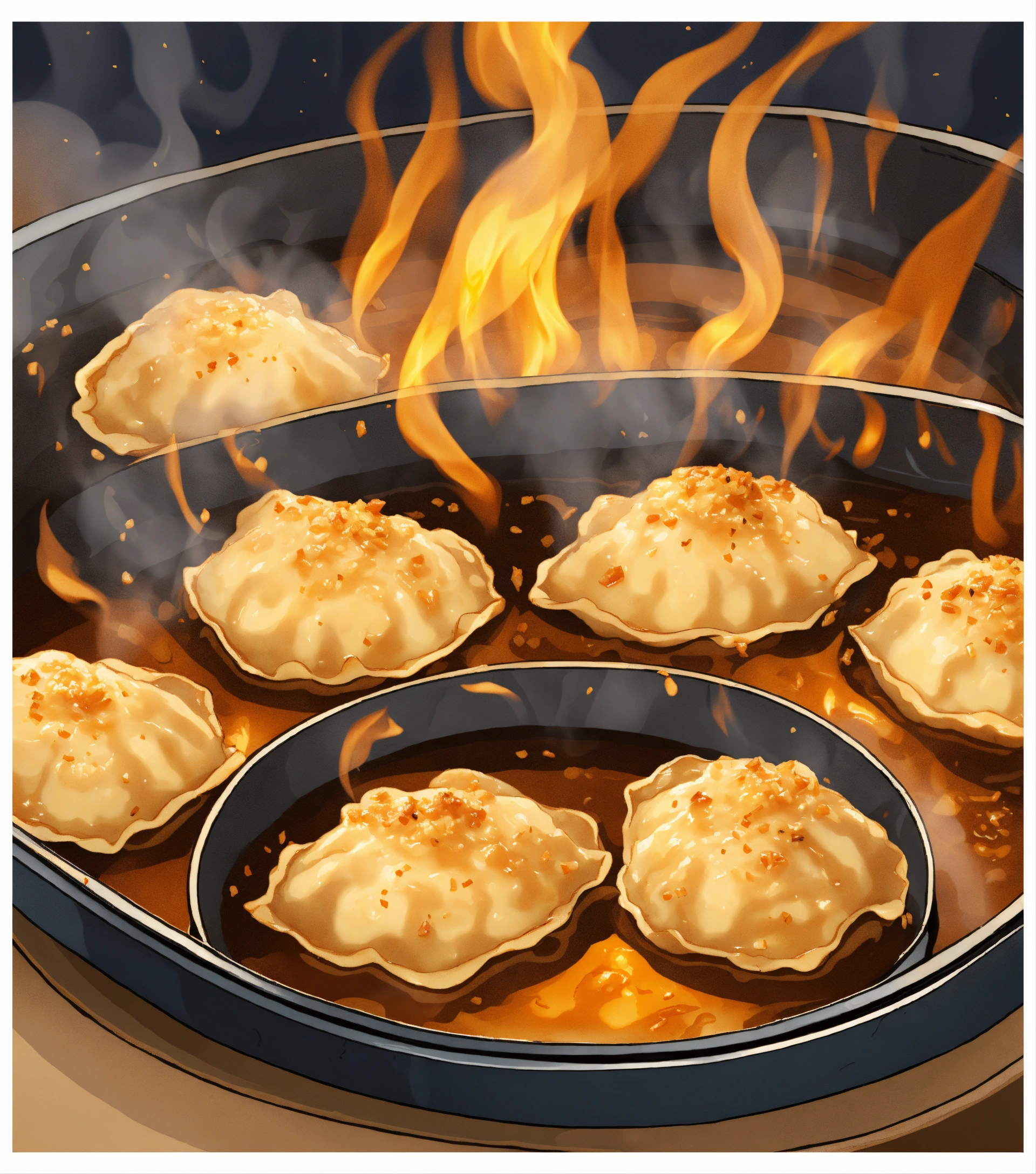 Lexica - A hilarious cartoon illustration of irregular oblong Fried ...