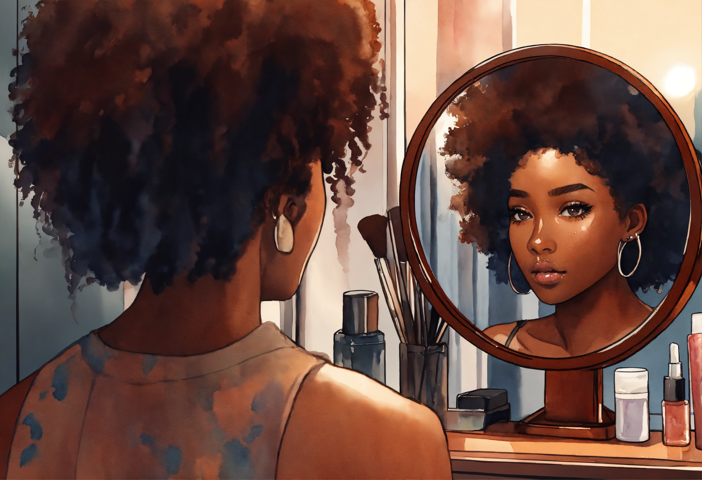 Lexica - A realistic watercolor painting, 5d, flat vector faceless ...