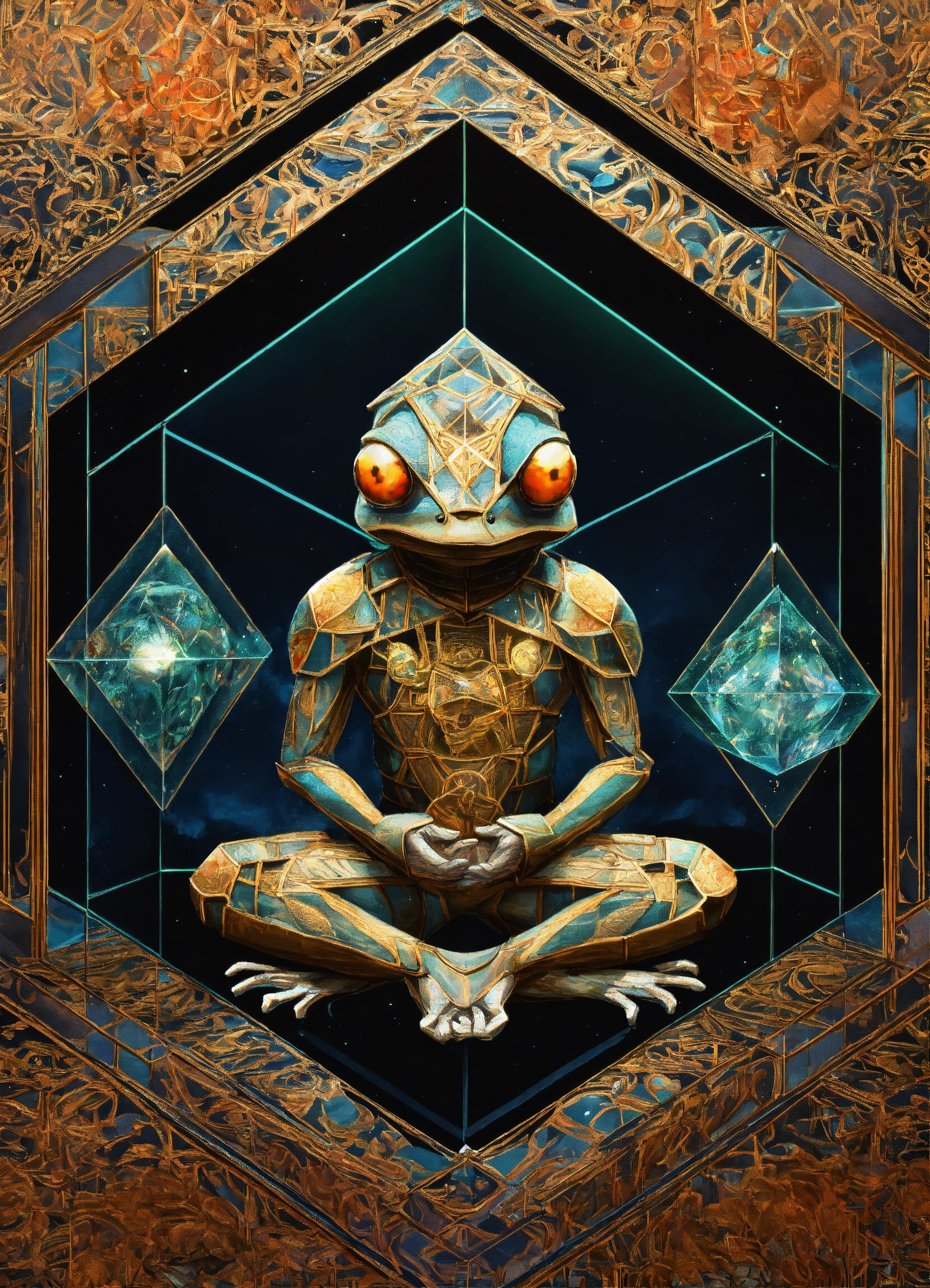 Lexica - Diamond Toad That is Samurai warrior that is meditating in a ...