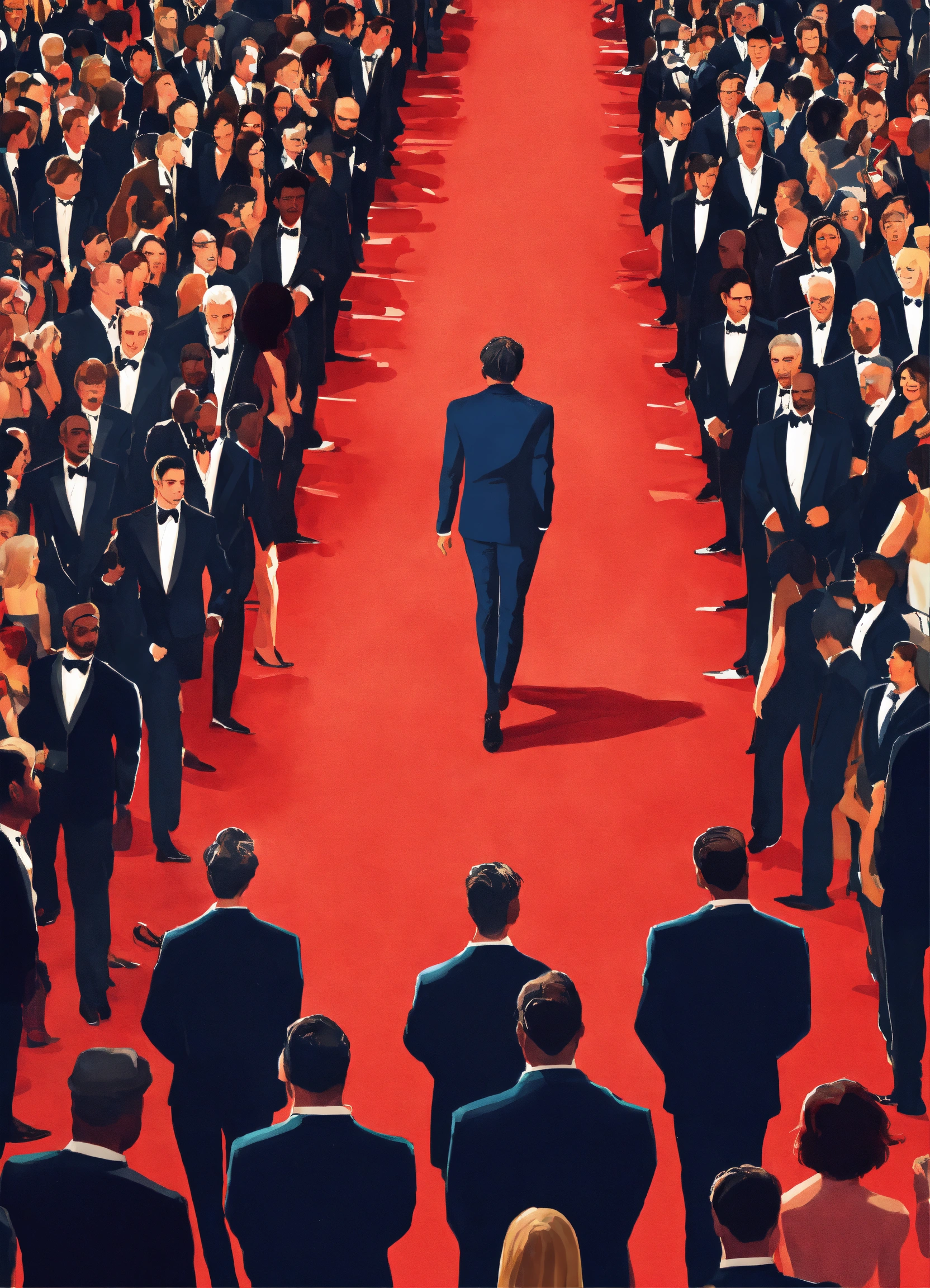 Lexica - Generate an image of a famous celebrity walking on a red ...