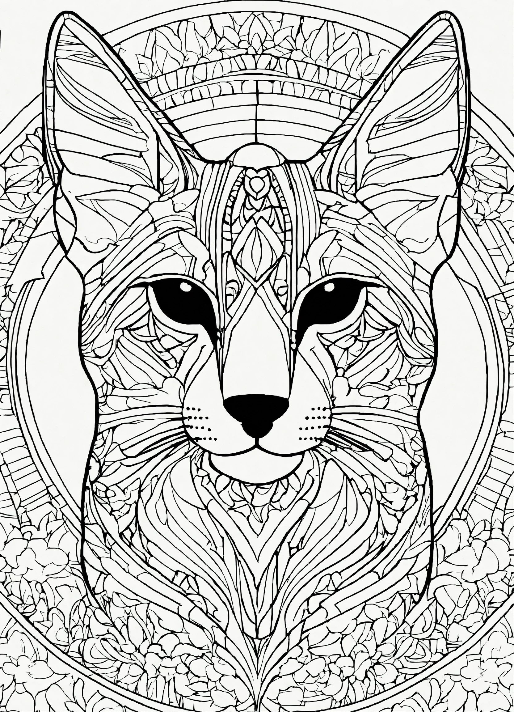 Lexica - Coloring page for adults, bold lines, dark lines, mandala ...