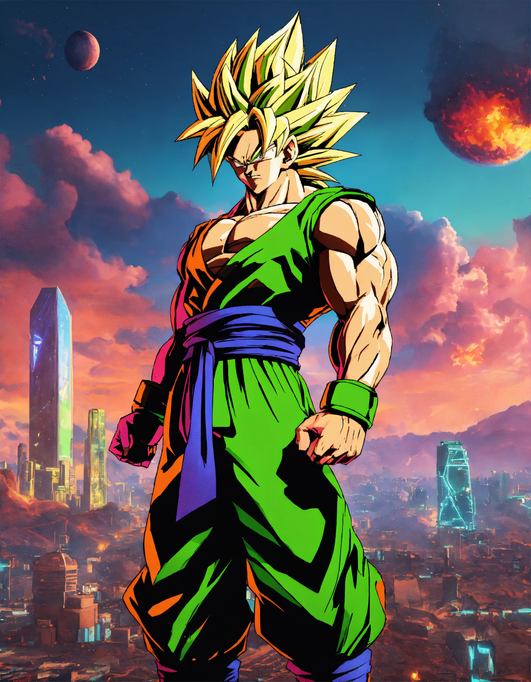 Lexica - Create a modern-day, human-Saiyan Broly in the style of Unreal ...