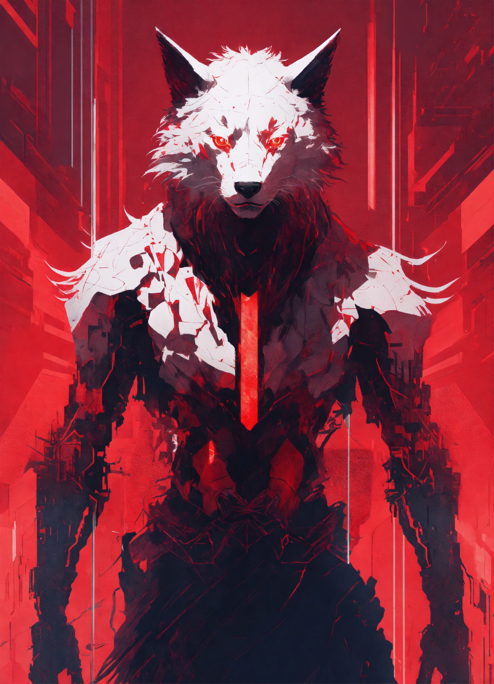 Lexica - Dark Illustration of a skinwalker, style of glitch art ...