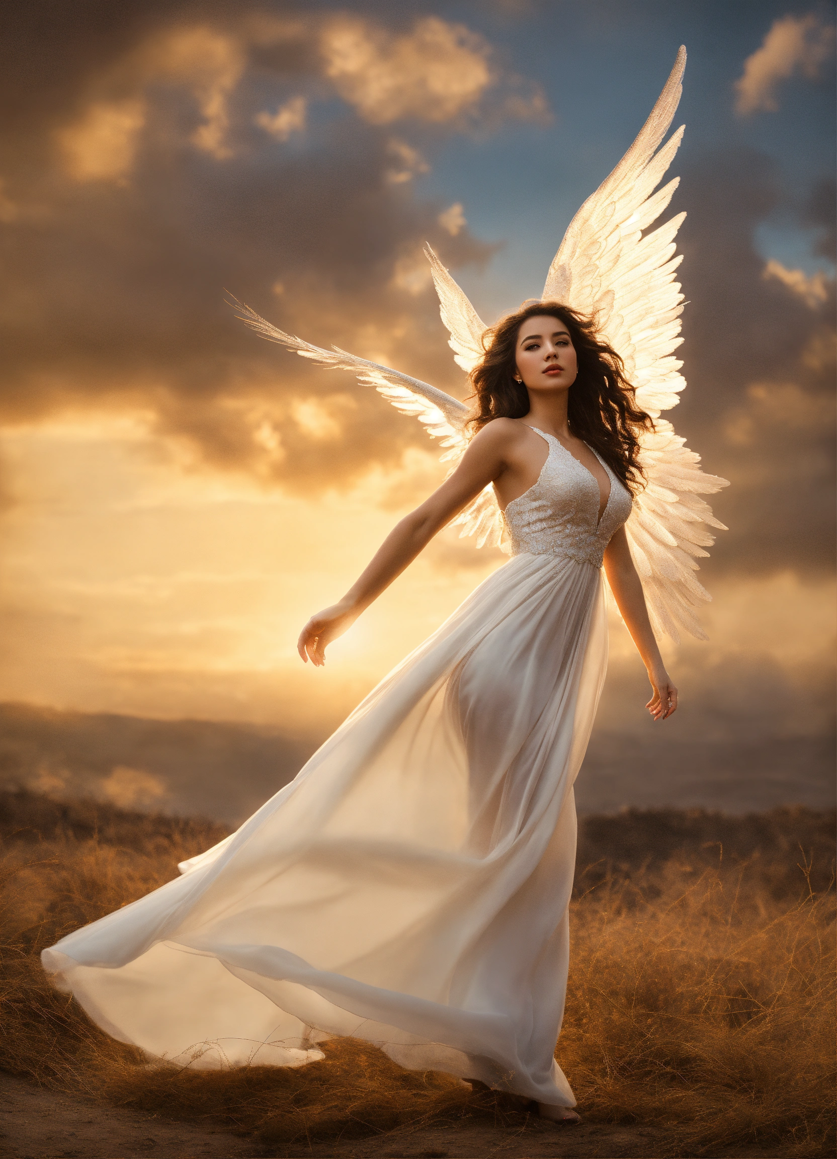 Lexica - Angel falling from sky, elegant, luxury, clean, smooth ...