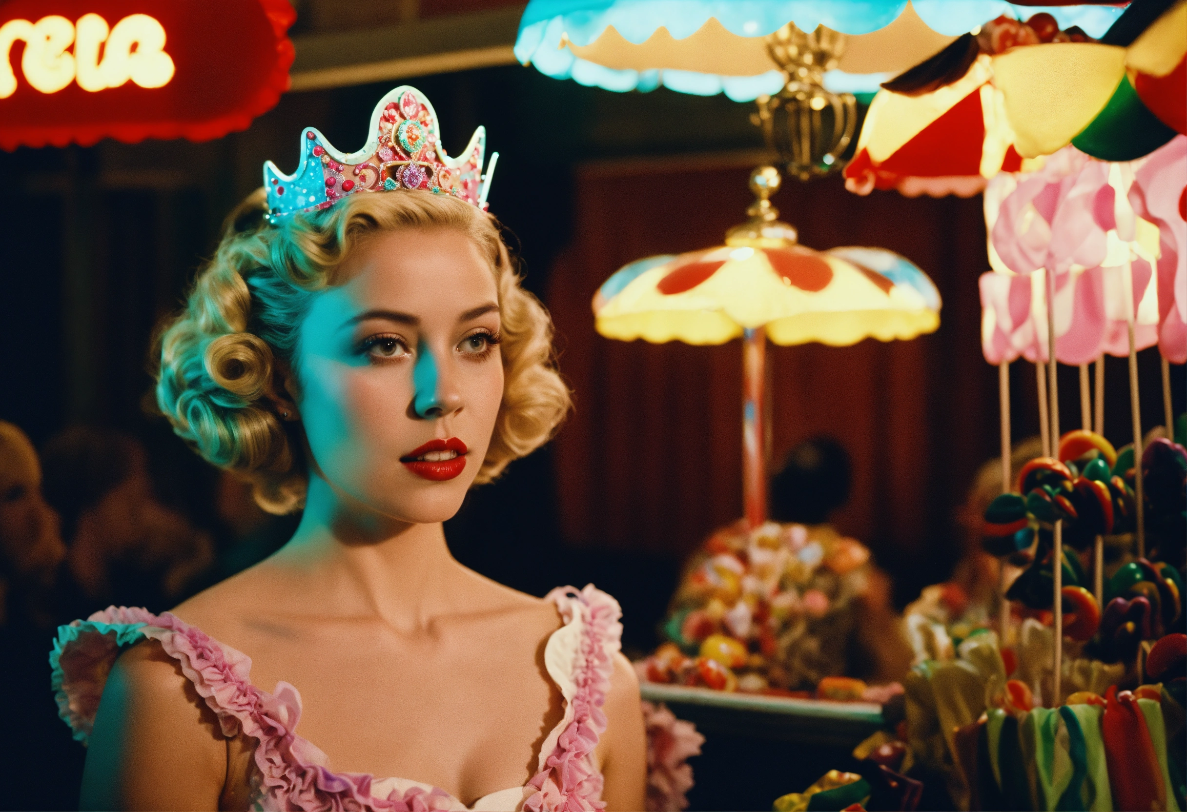 Lexica - The Queen of Candy Land, 35mm Cinematic Film Still. Svema ...