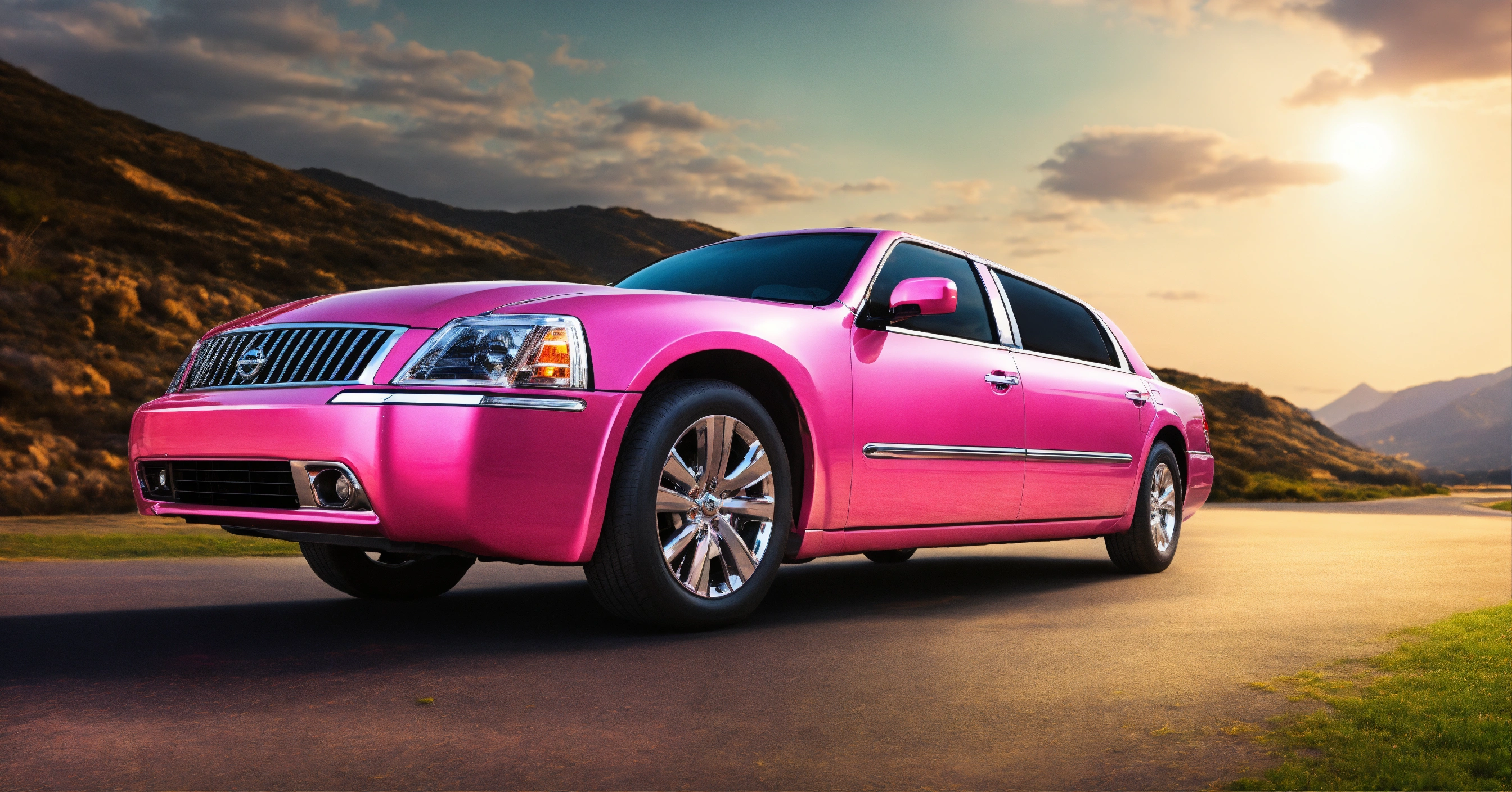 Lexica - Long pink limo, NISSAN, car rental, 3D, photo-realistic, 4K ...