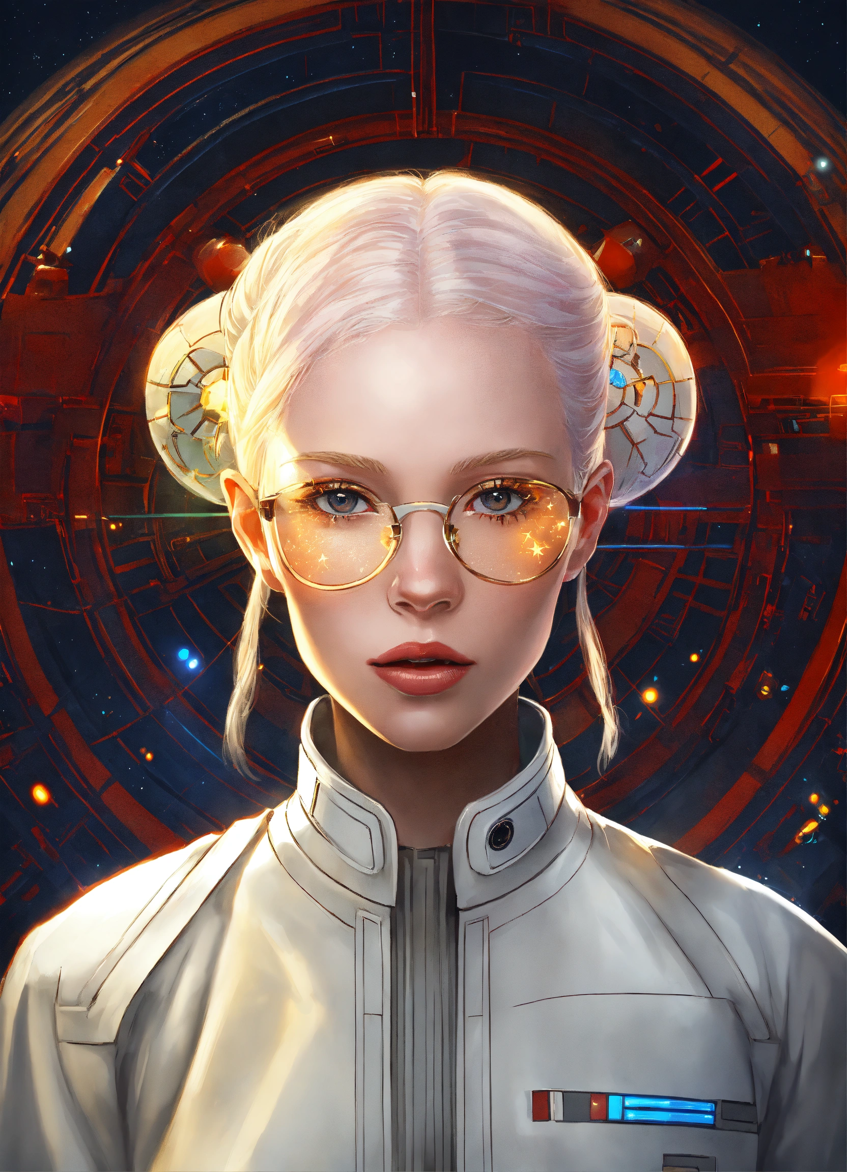 Lexica - Digital art of a female albino Star Wars scientist.