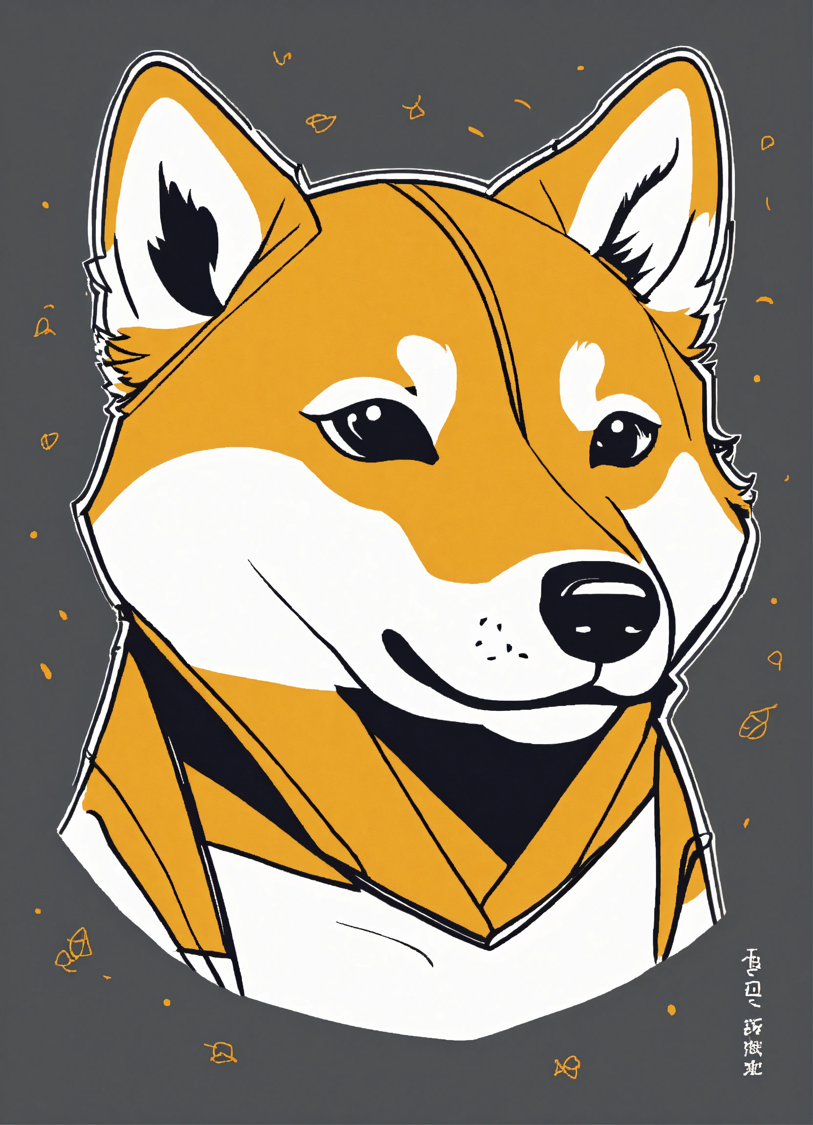 Lexica - Simple dribble line drawing Shiba Inu