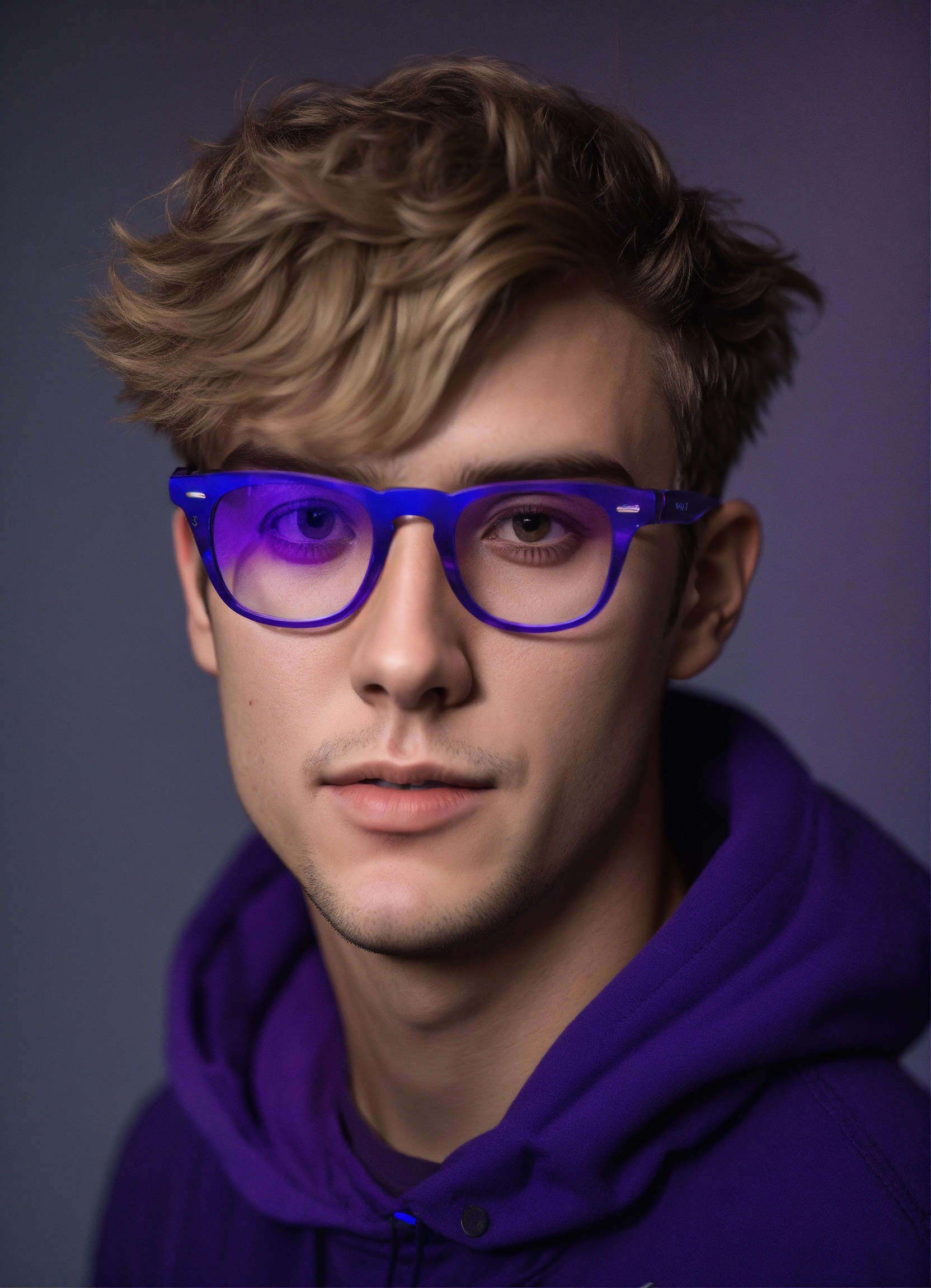 Lexica - Athletic twenty year oldmale streamer in blue light glasses ...