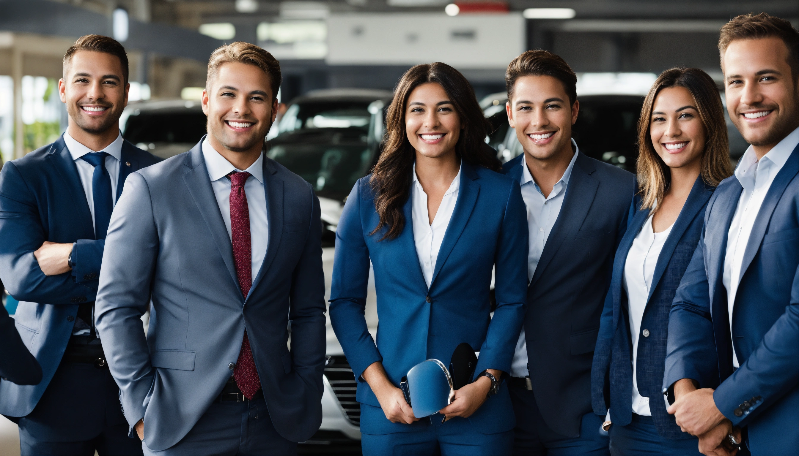 Lexica - A group of car salespeople standing together and smiling ...