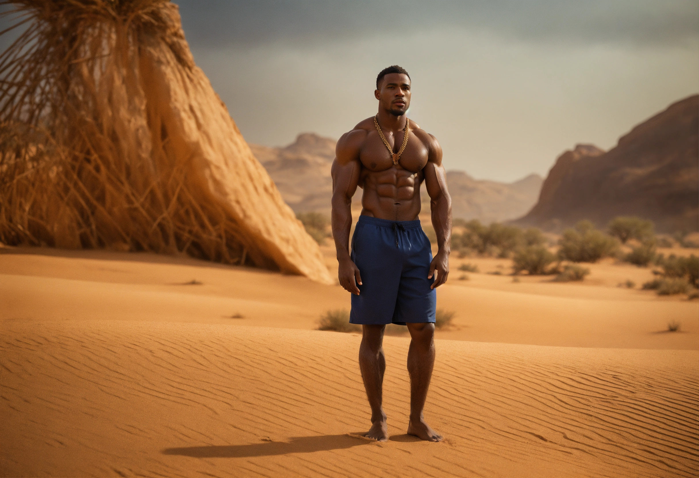 Lexica - Full body shot of a stunningly handsome African man in soft ...