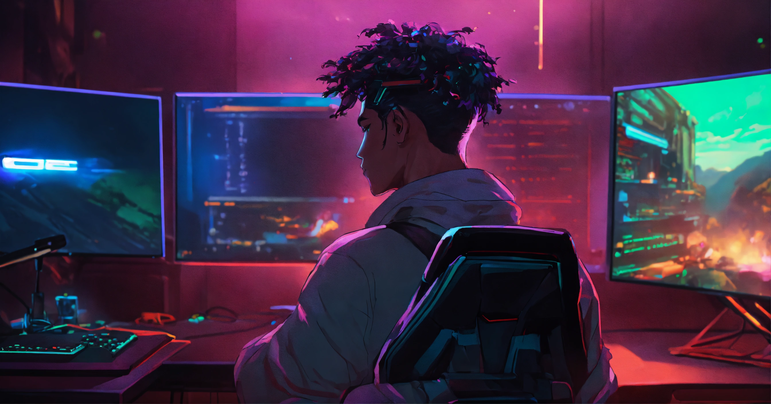 Lexica - Un jeune homme noir métisser avec des cheveux long nattés ...