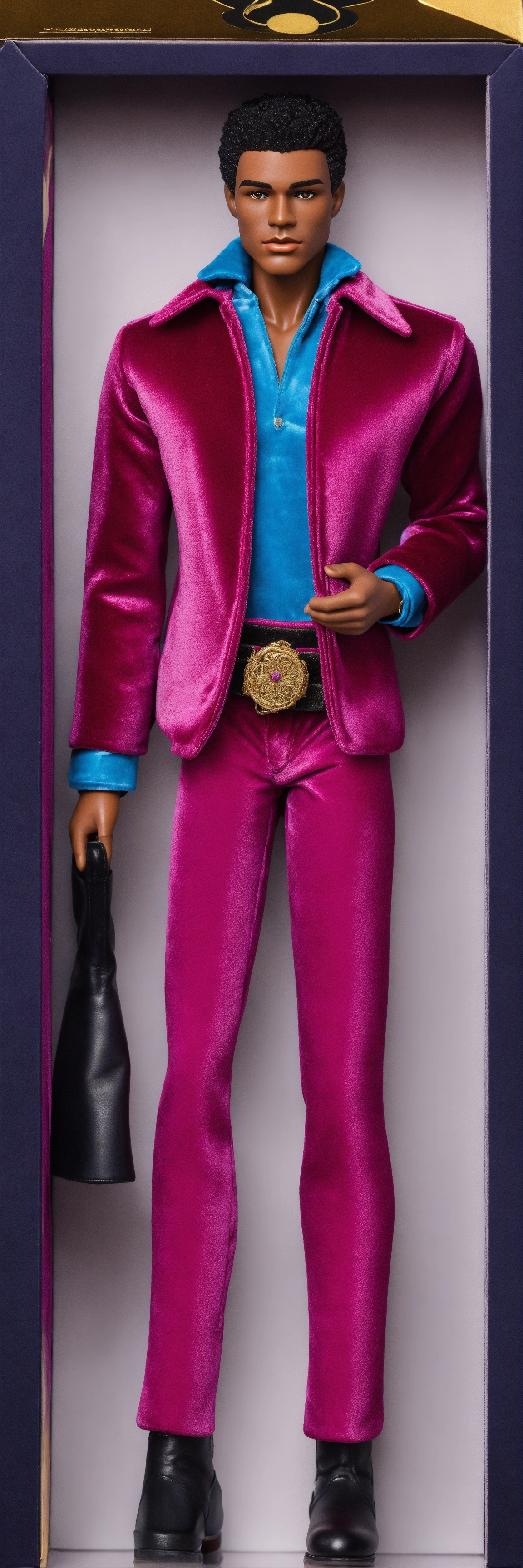 Lexica - Design the packaging for a Ken doll in a stylish, velvet box ...