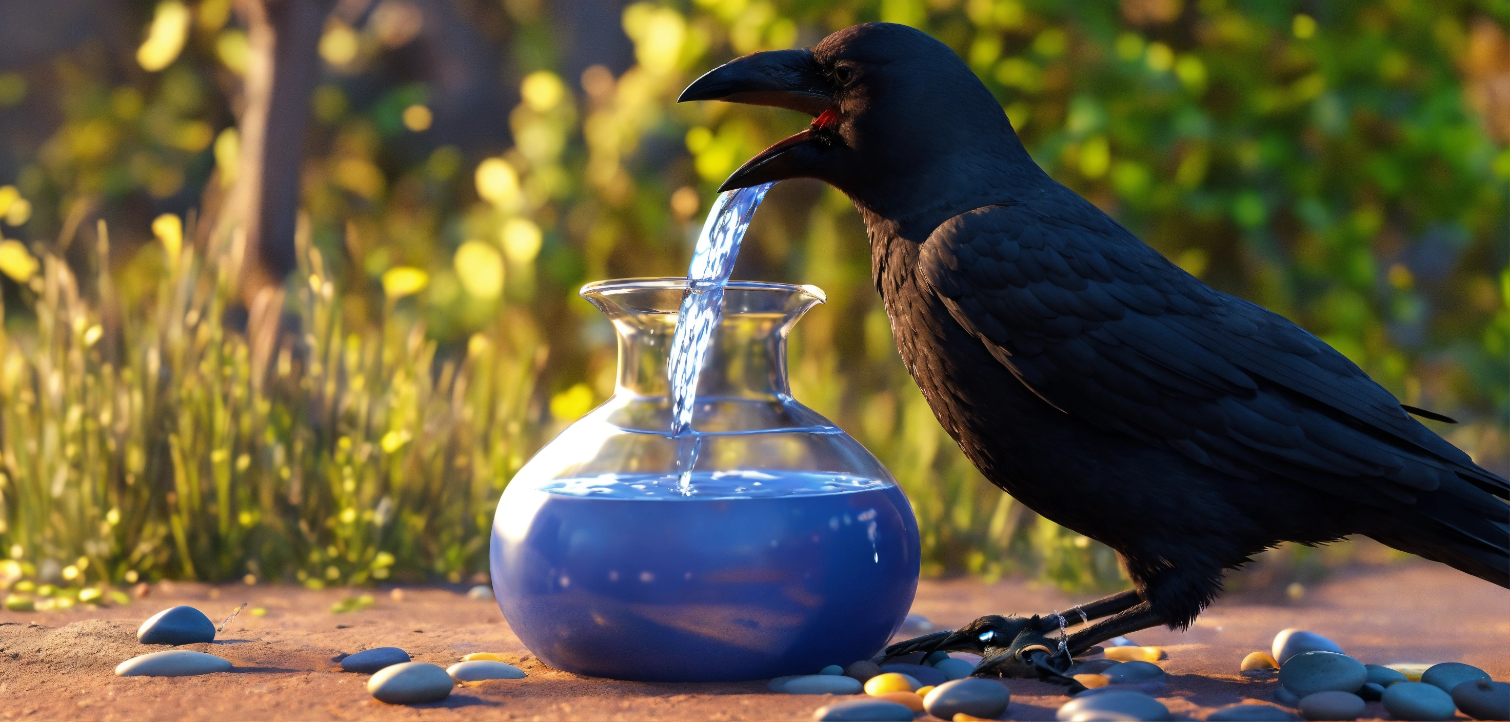 Lexica - 3d animation style The story concerns a thirsty crow that ...