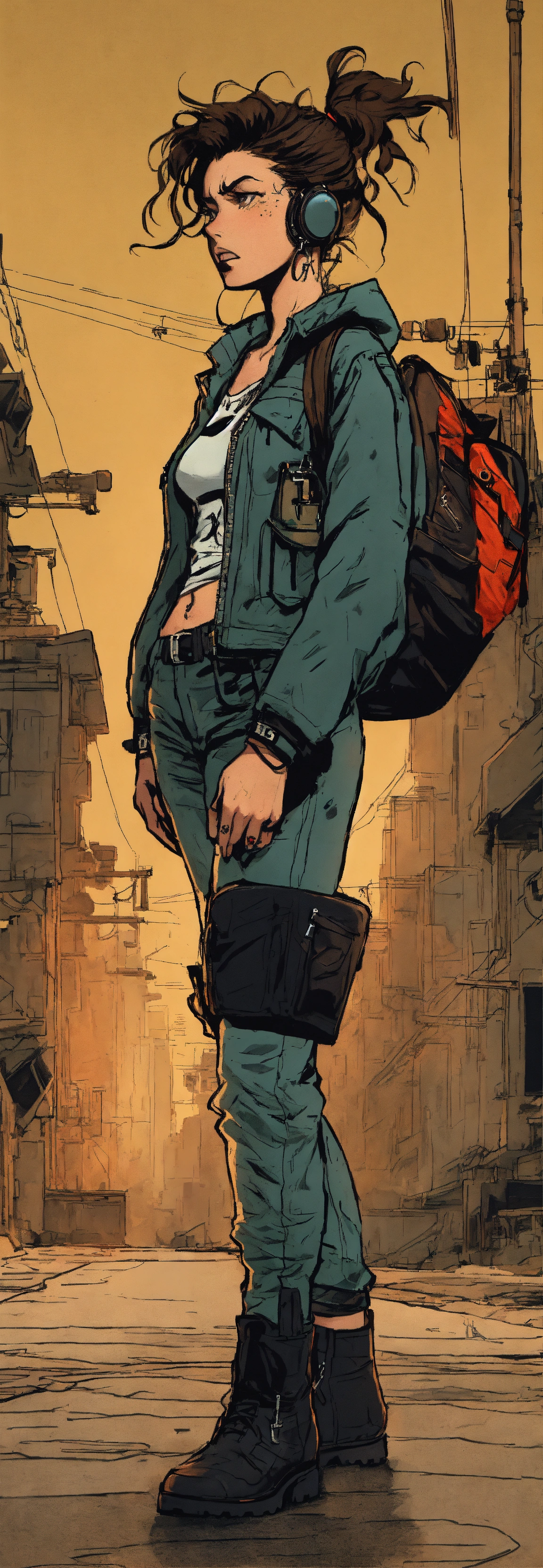 Lexica - Illustration by hergé, brunette young woman with alt style, by ...