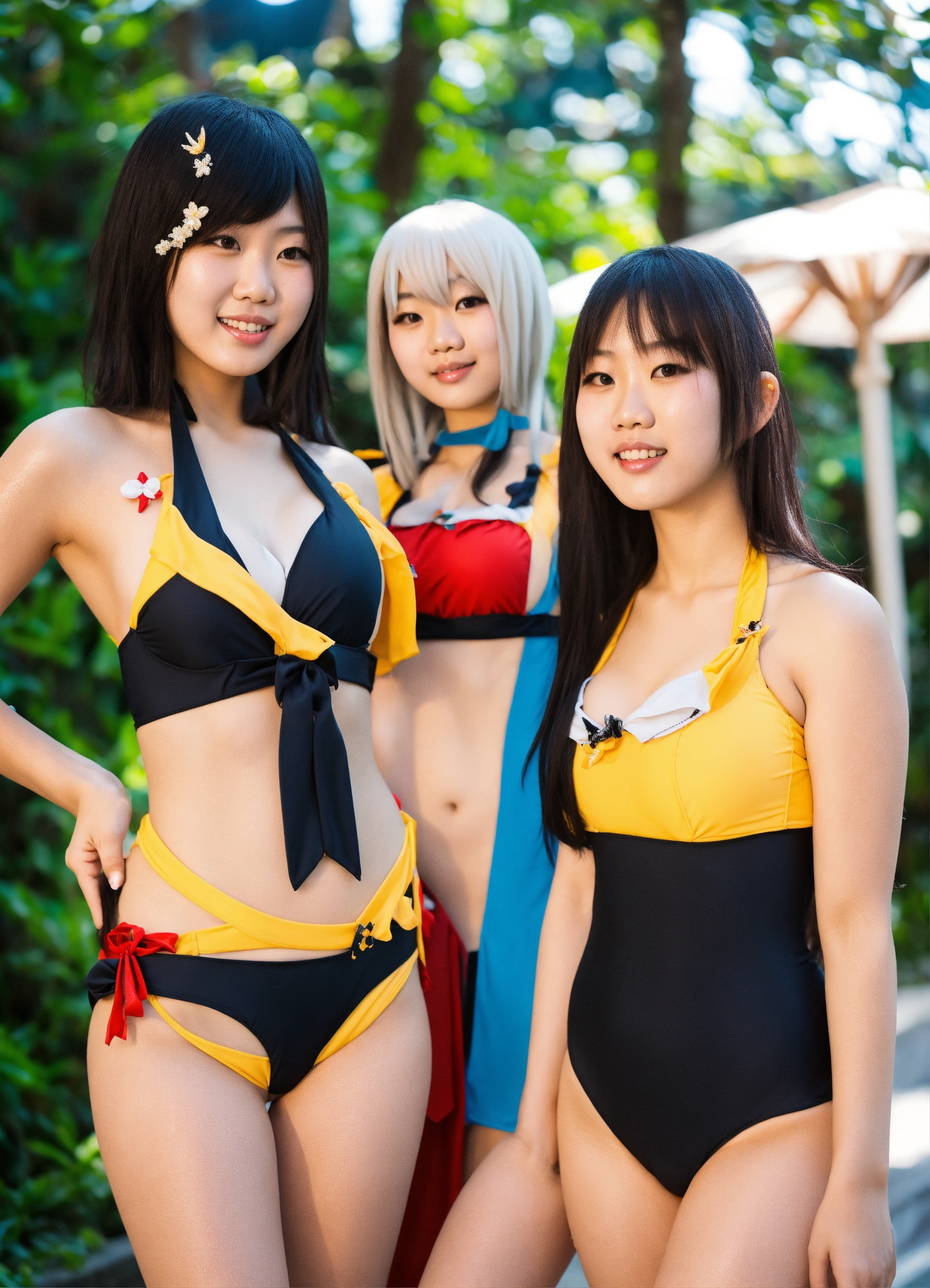 Lexica - Group of asian girls wearing cosplay bathing suits