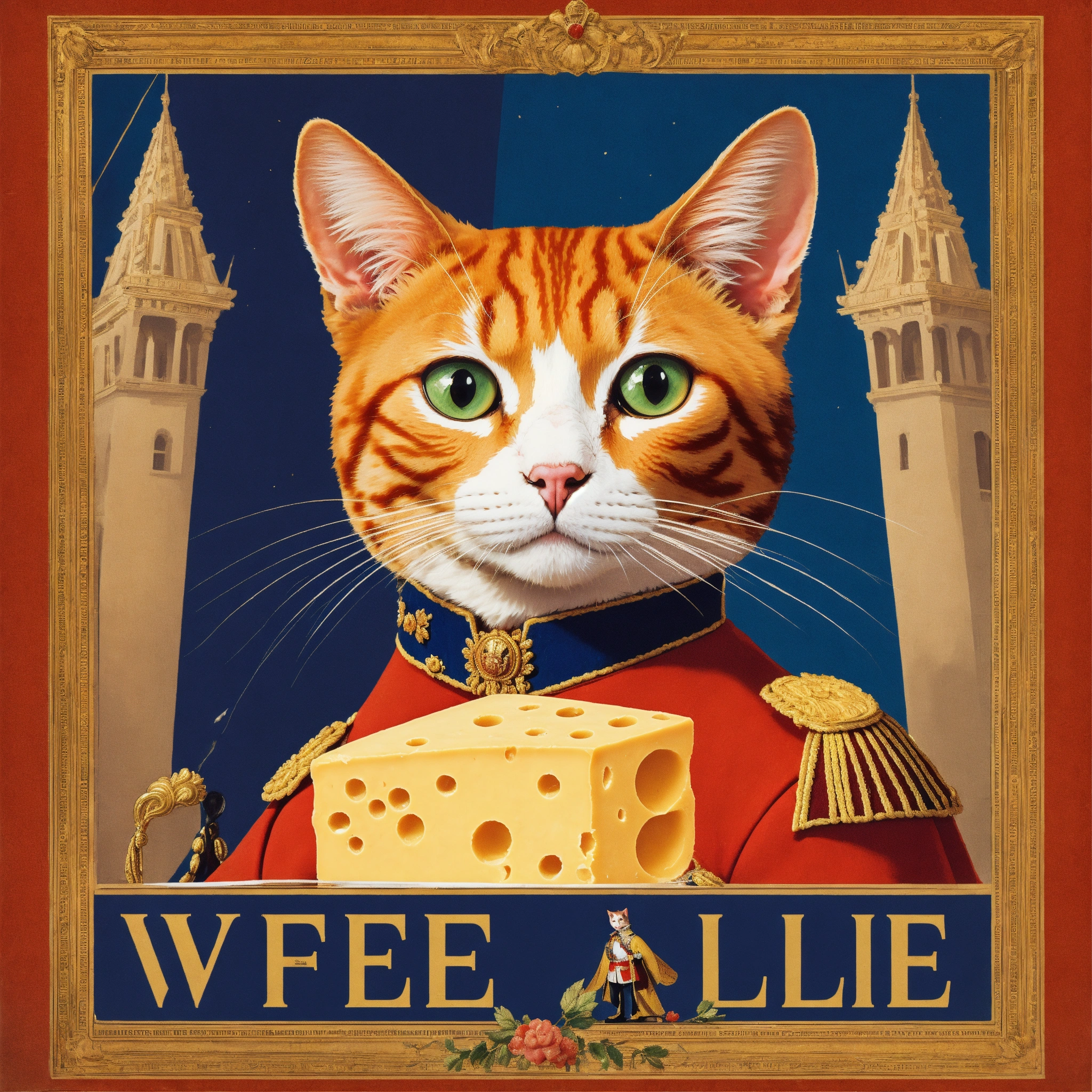 Lexica - A propaganda poster depicting a cat dressed as french emperor ...