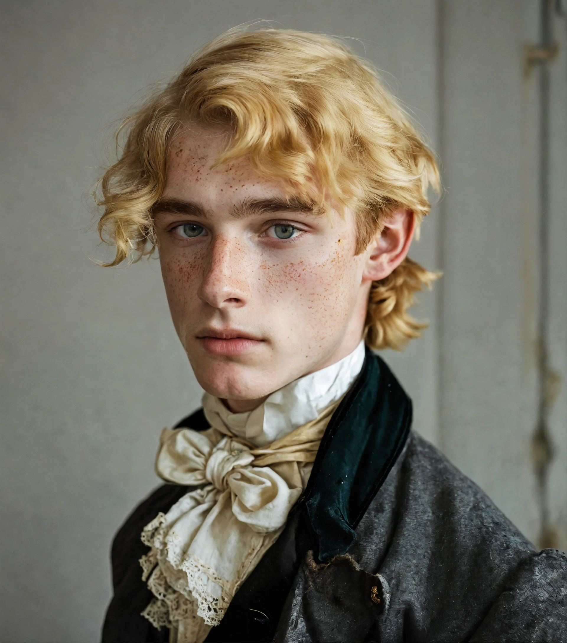 Lexica - A young man with blond hair and golden eyes with freckles He ...