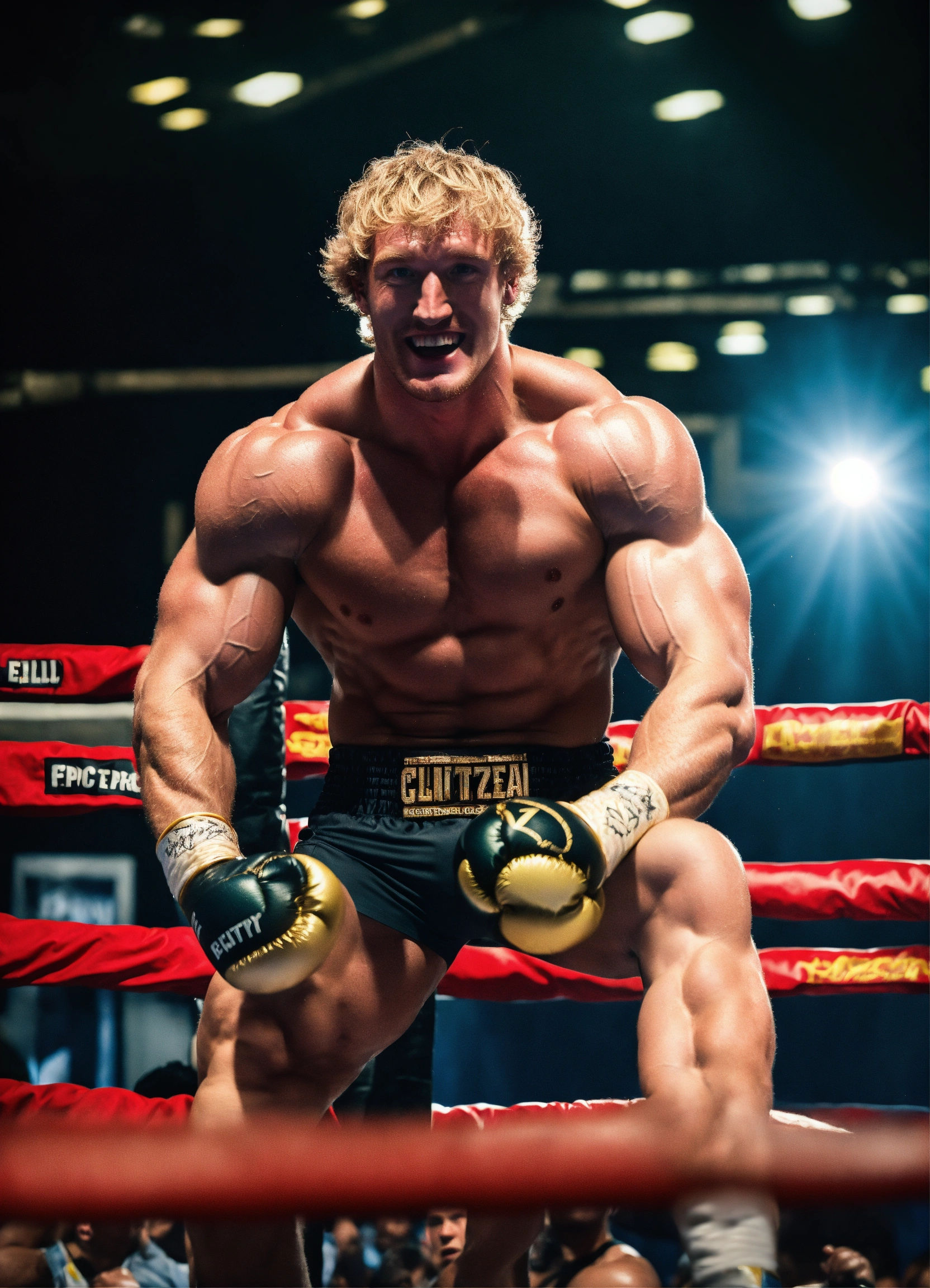 Lexica - Logan Paul, jacked, steroids, Boxing Ring, Victory, Happy ...
