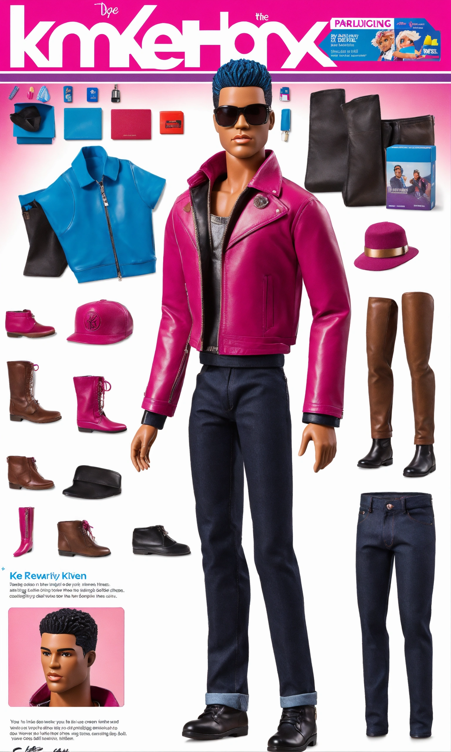 Lexica - Design the packaging for a Ken doll in a stylish, black ...