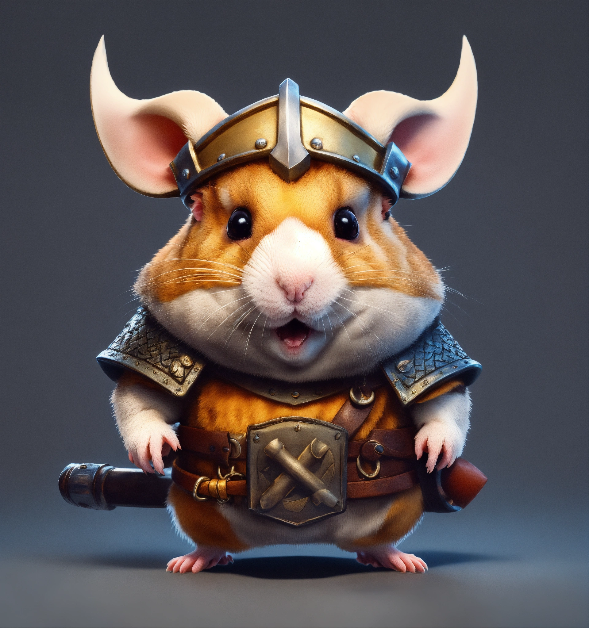 Lexica - Game character cartoonish realistic evil hamster viking with ...