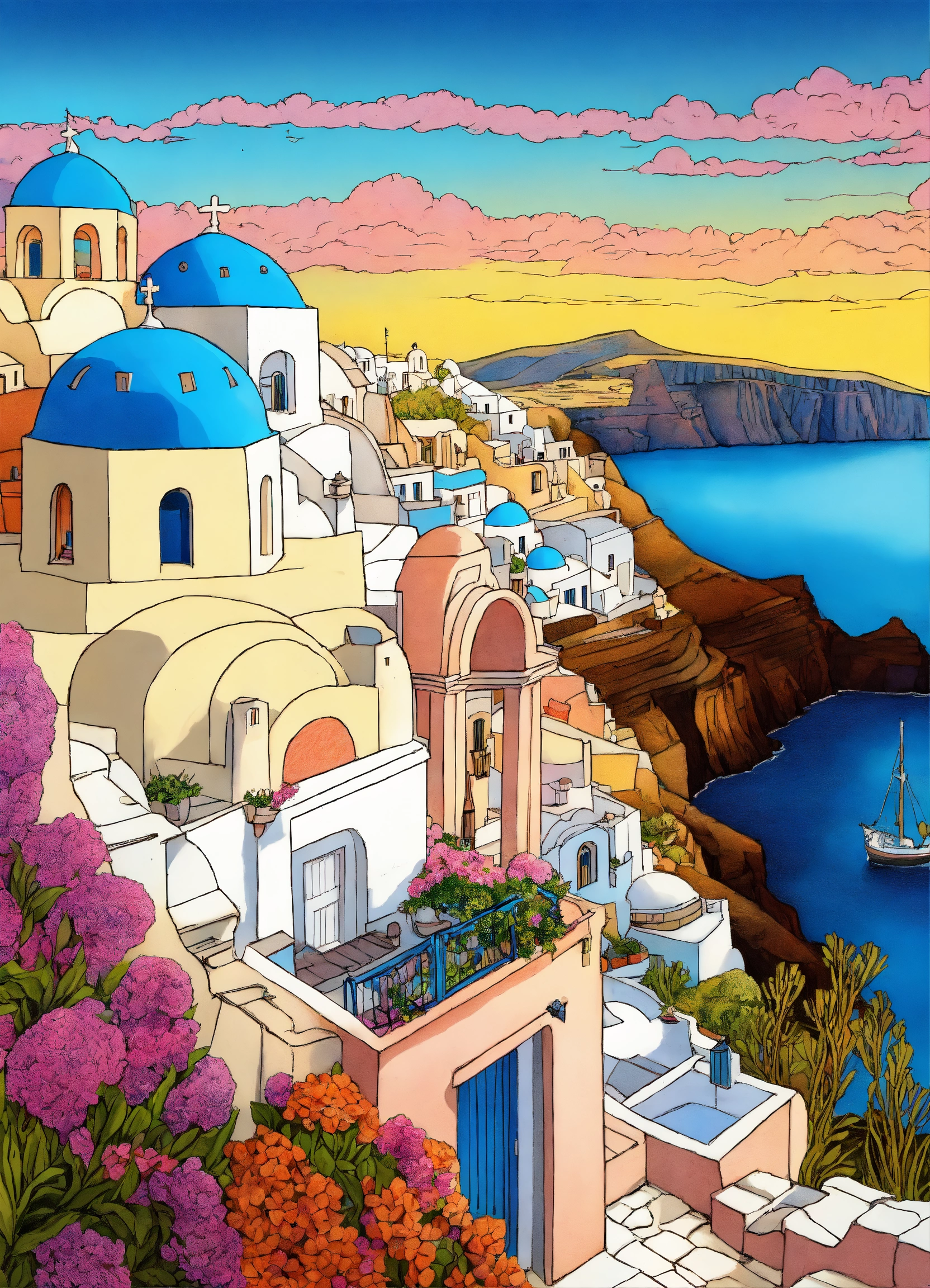 Lexica - A beautiful and highly detailed bright colors drawing of ...