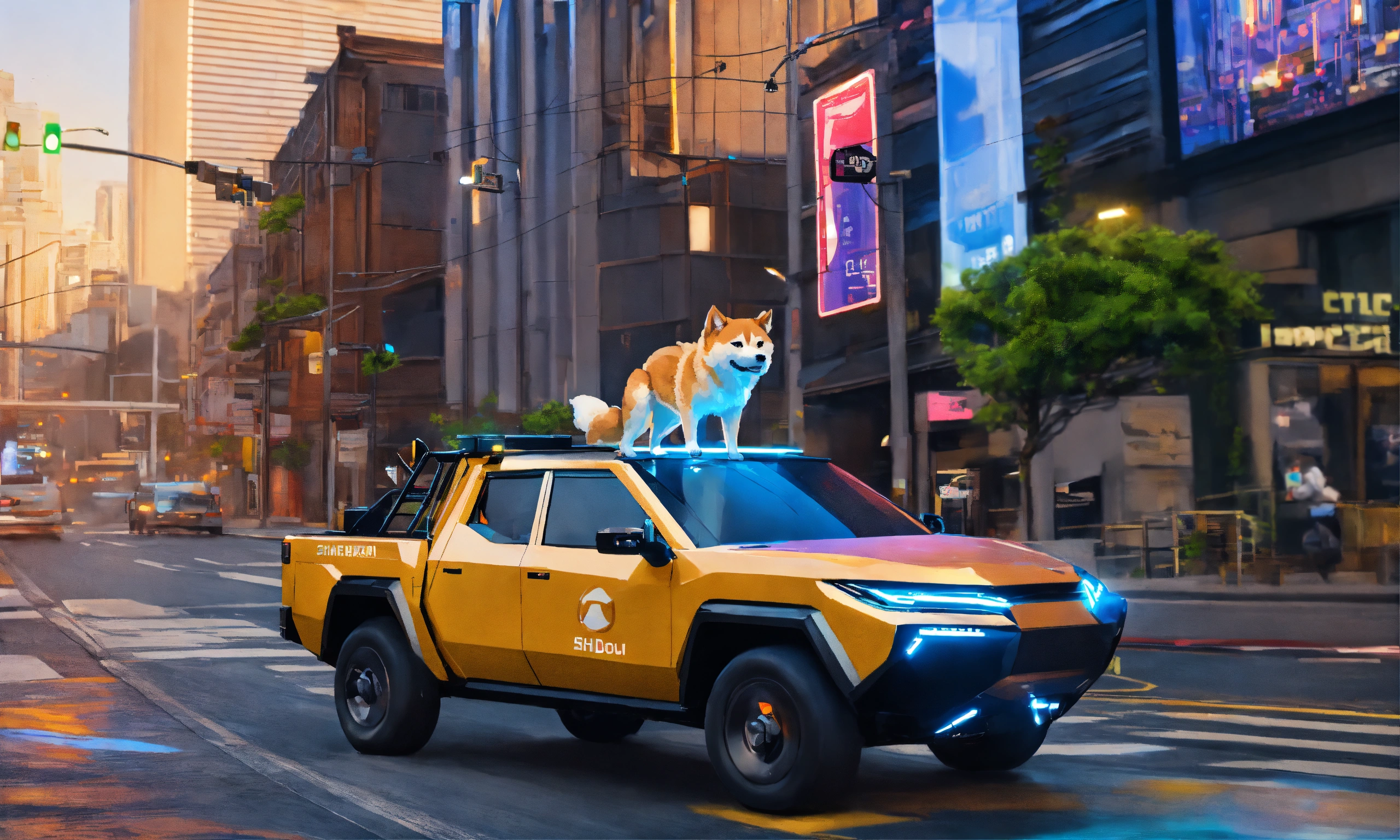 Lexica - A shiba inu from the dogecoin cryptocurrency driving a ...