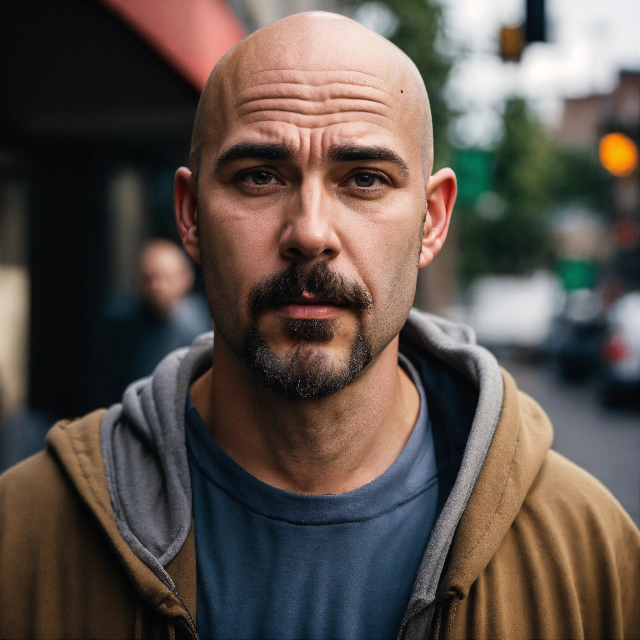 Lexica - A HUGE BALD HOMELESS MAN WITH A LITTLE GOATEE AND NO MUSTACHE ...