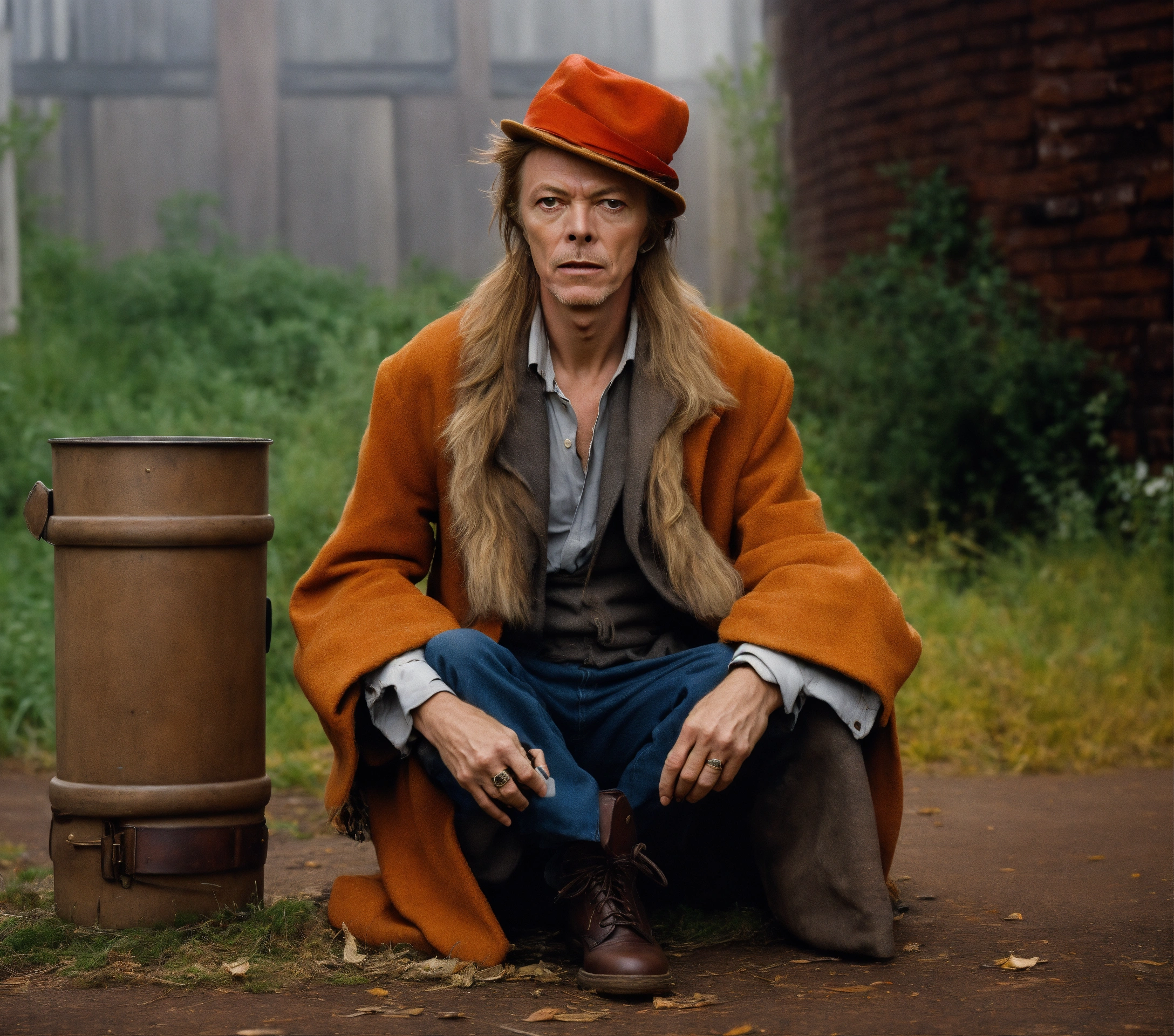 Lexica - Portrait of David bowie as a stereotypical hobo, complete with ...