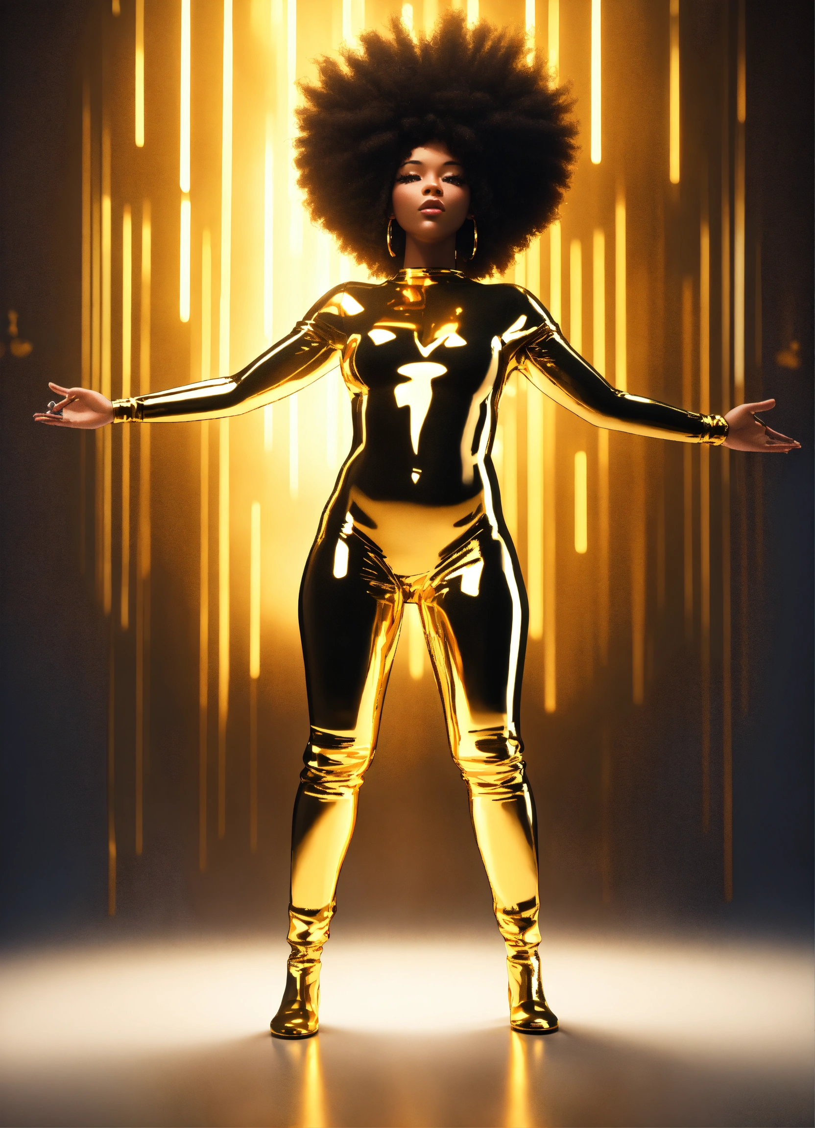 Lexica - 3d render of black woman with afro made entirely of glass ...