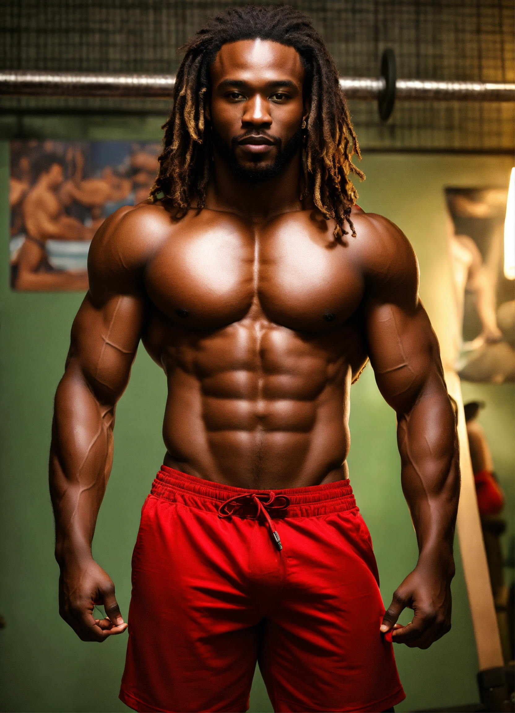 Lexica - African men, long hair, swimming, well-developed body muscles ...