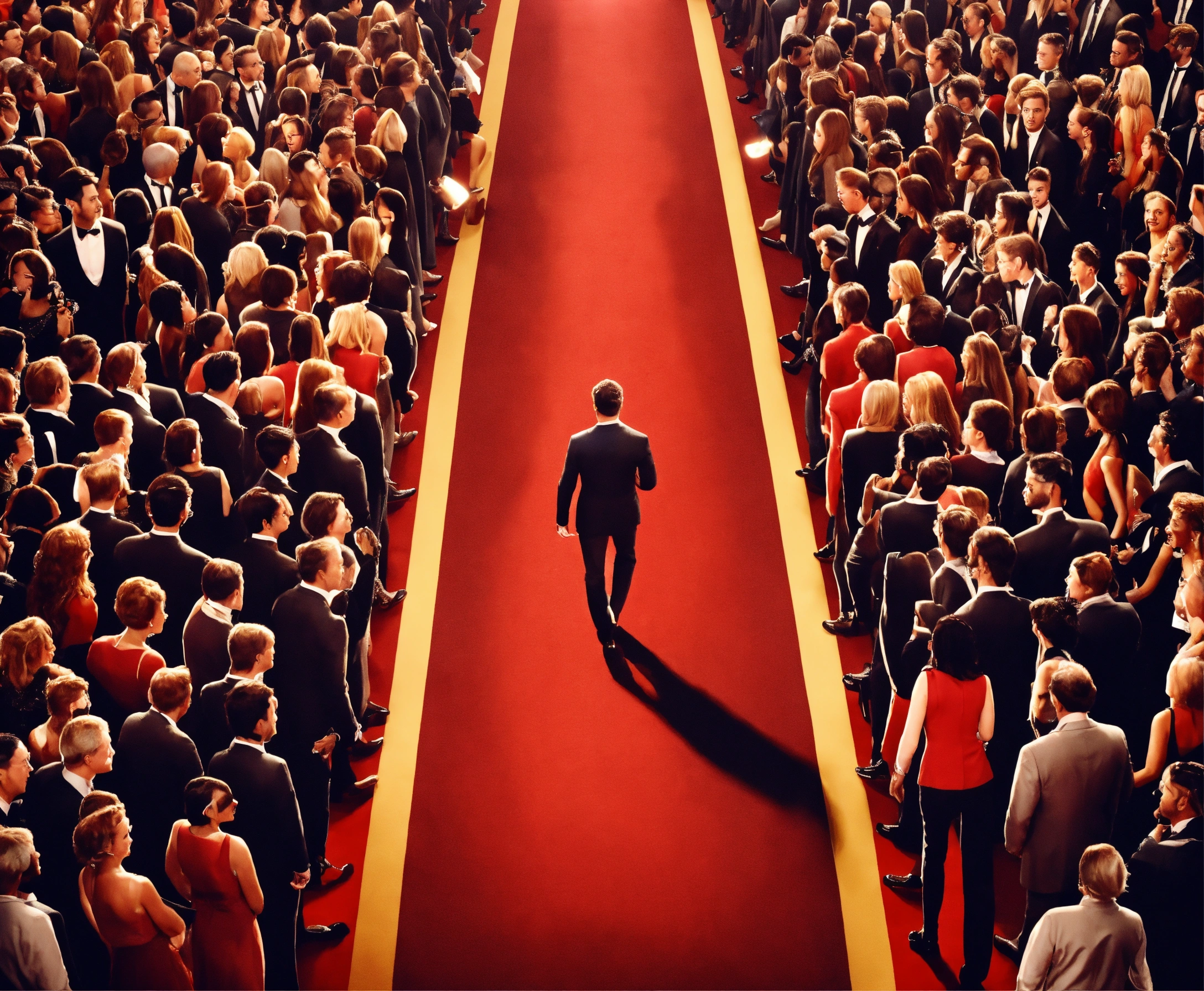 Lexica - Generate an image of a famous celebrity walking on a red ...