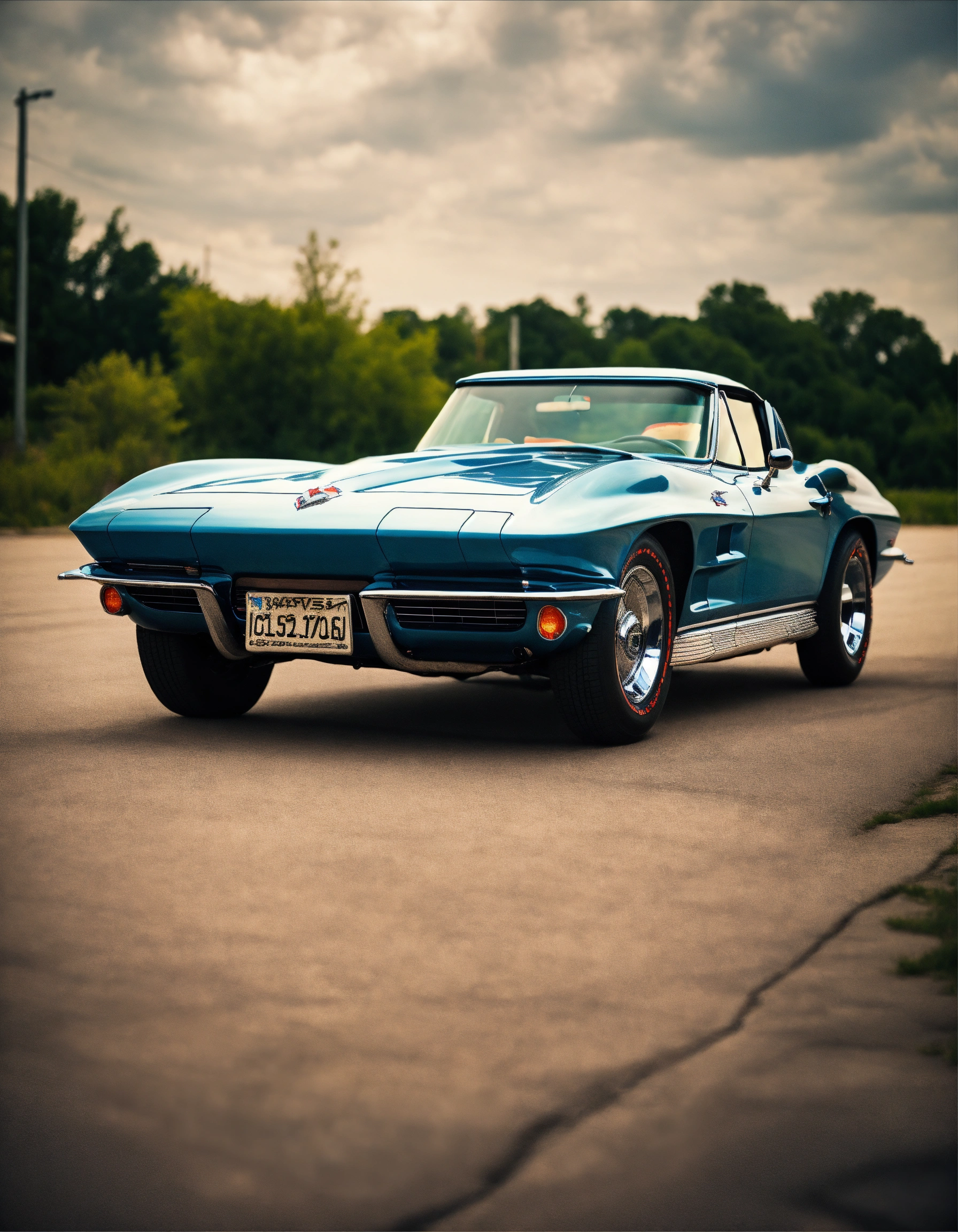 Lexica - A photo of a t-shirt with a corvette on it