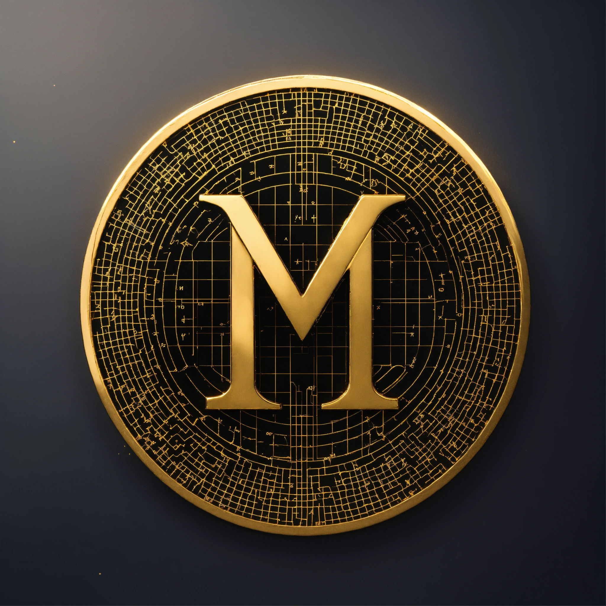 Lexica - Cryptocurrency, round logo, matrix, math, capital letter M ...