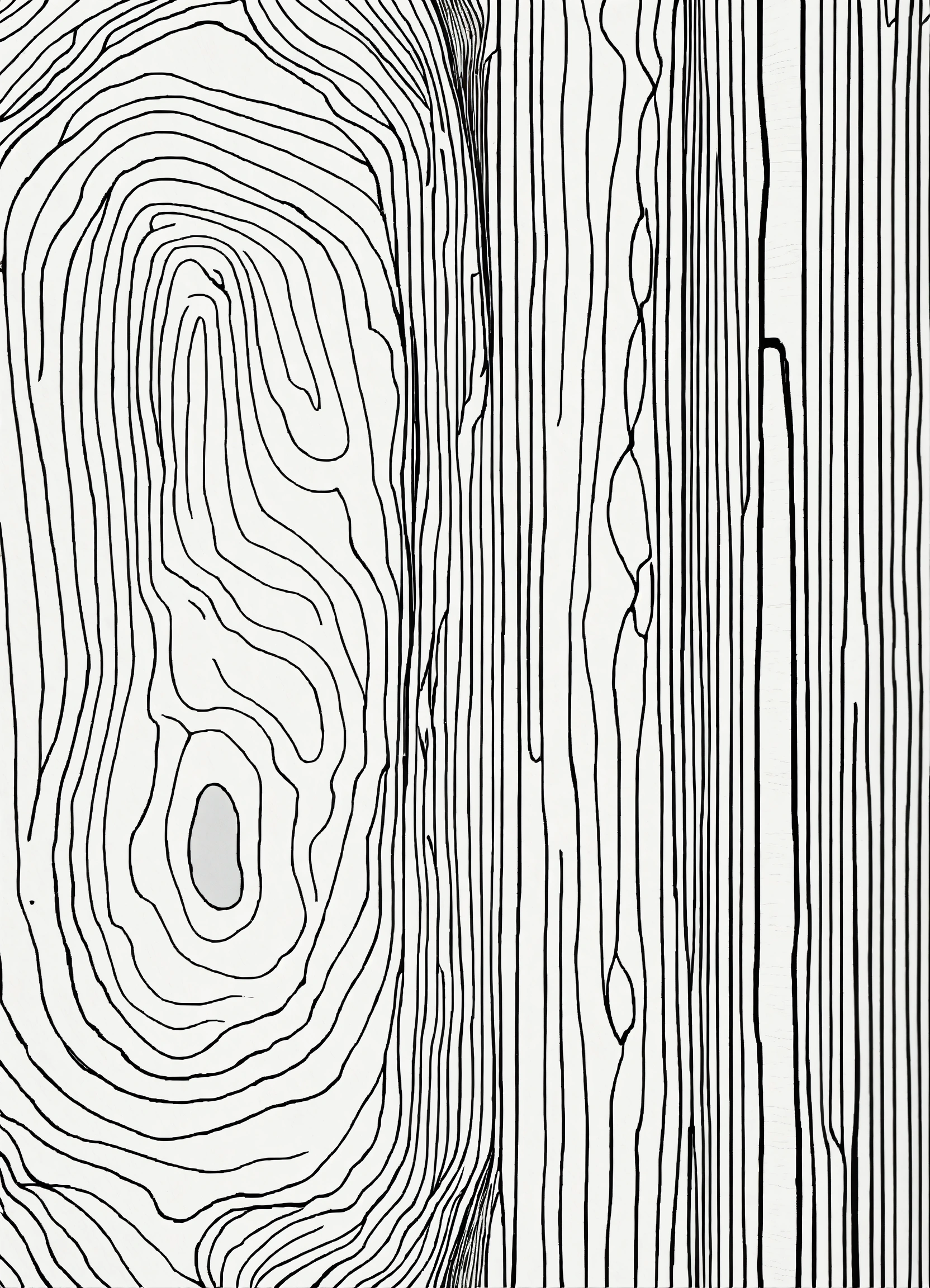 Lexica - Coloring page for adults, bold lines, dark lines, wood grain ...